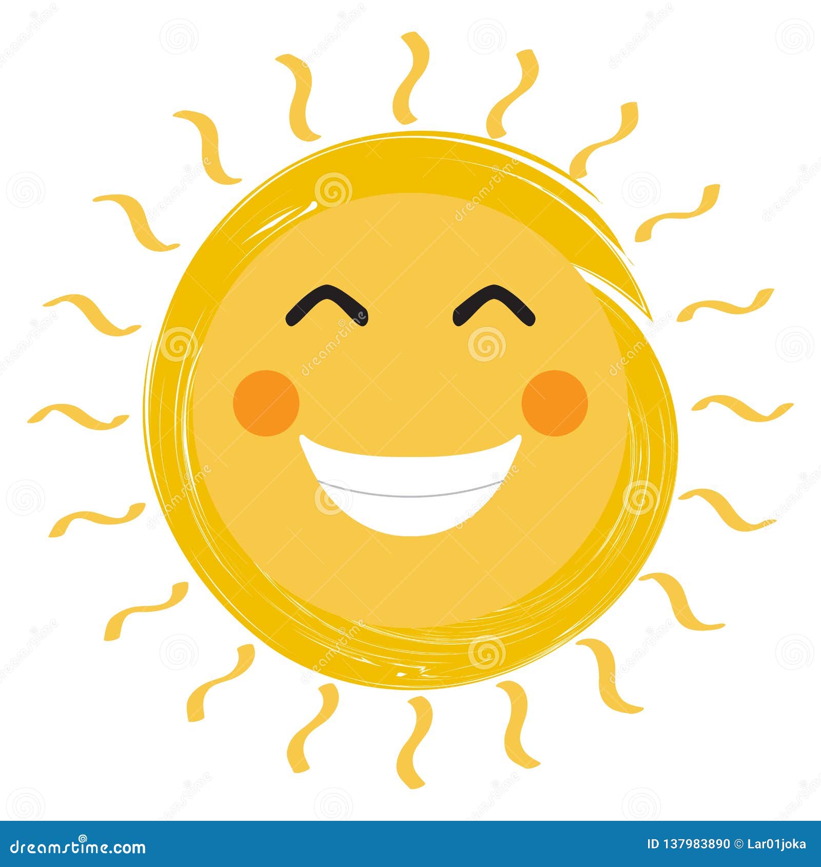 Sol feliz aislado ilustración del vector. Ilustración de exterior ...