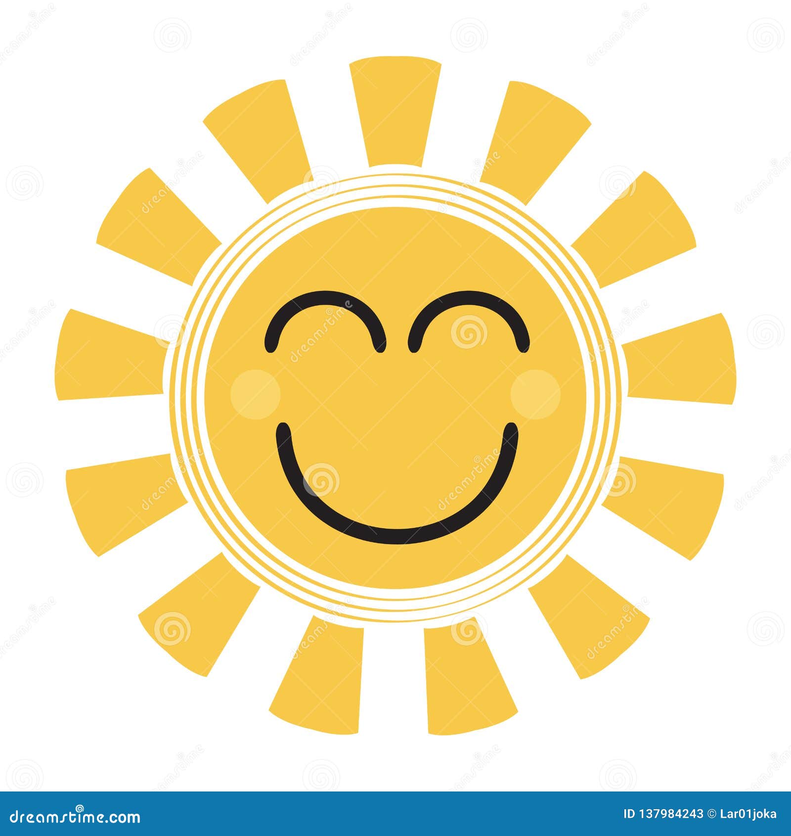 Sol feliz aislado ilustración del vector. Ilustración de gente - 137984243