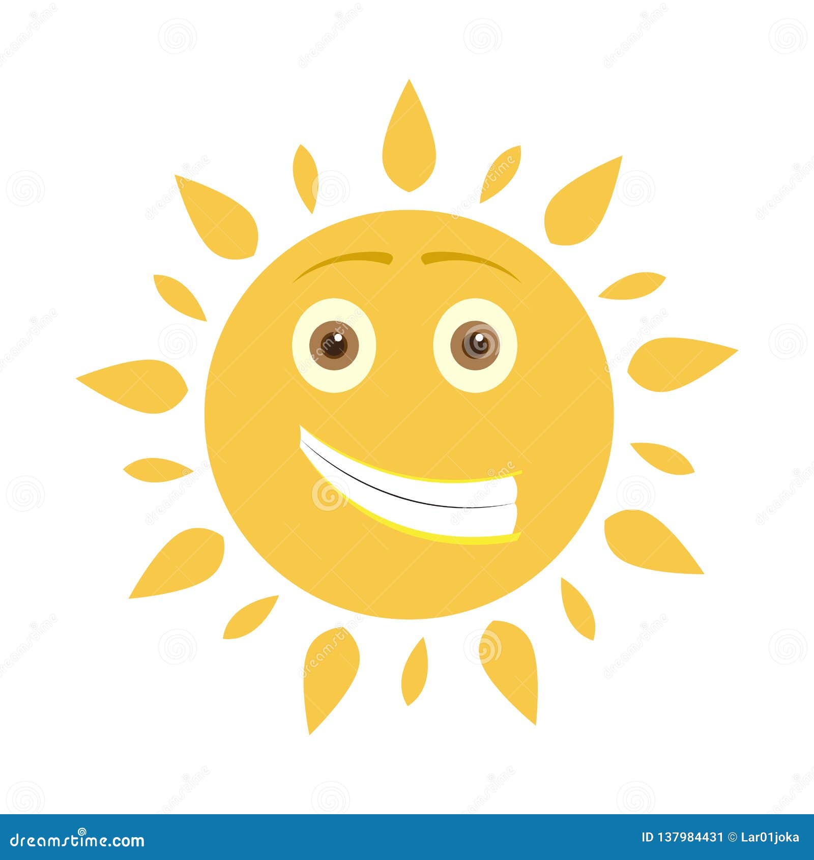 Sol feliz aislado ilustración del vector. Ilustración de cielo - 137984431