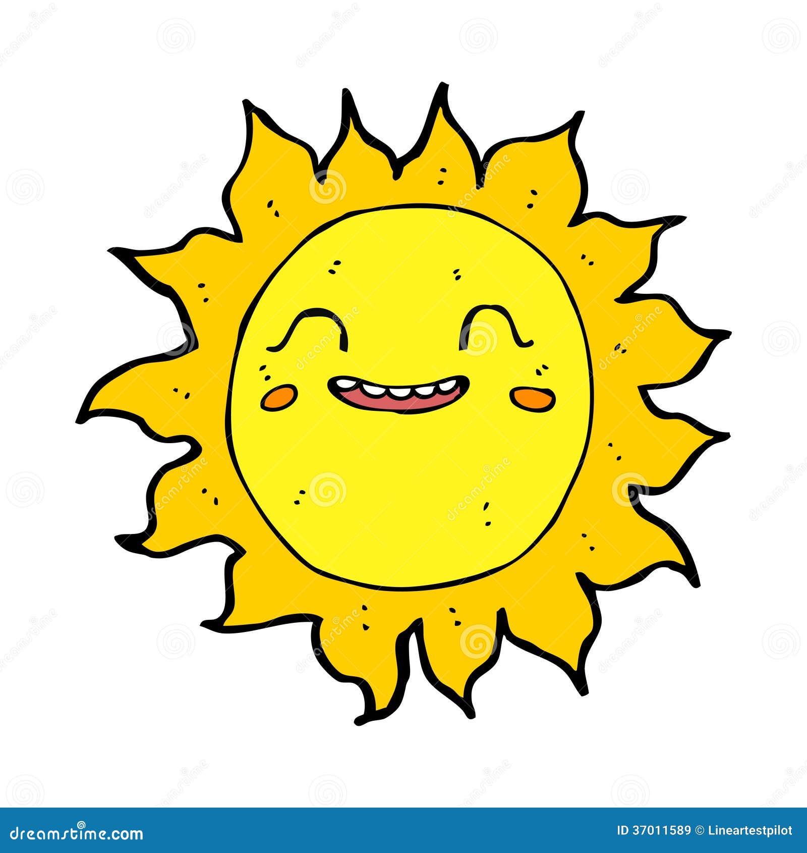 Sol feliz de la historieta ilustración del vector. Ilustración de arte ...