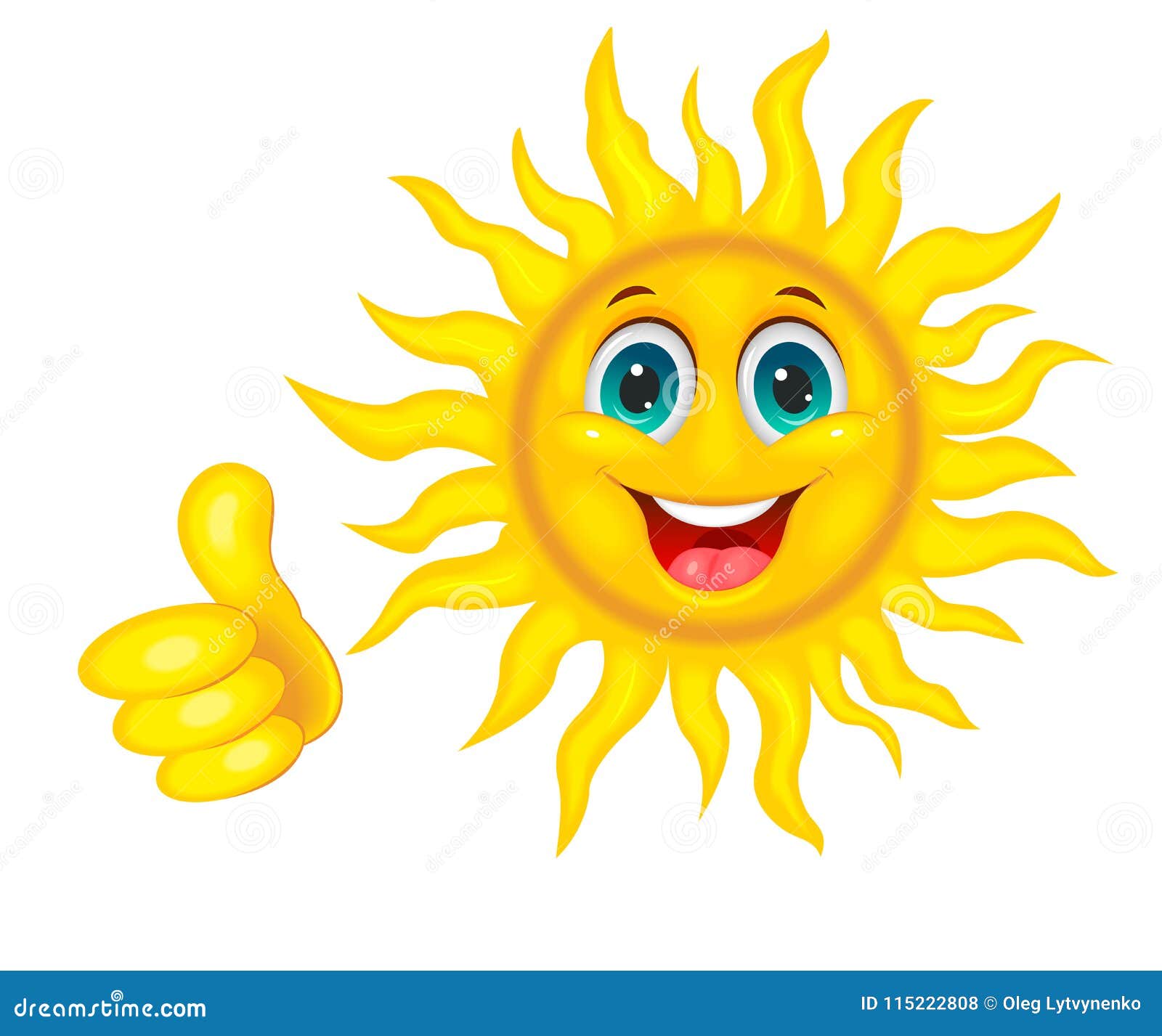 Sol hermoso sonriente ilustración del vector. Ilustración de riéndose ...