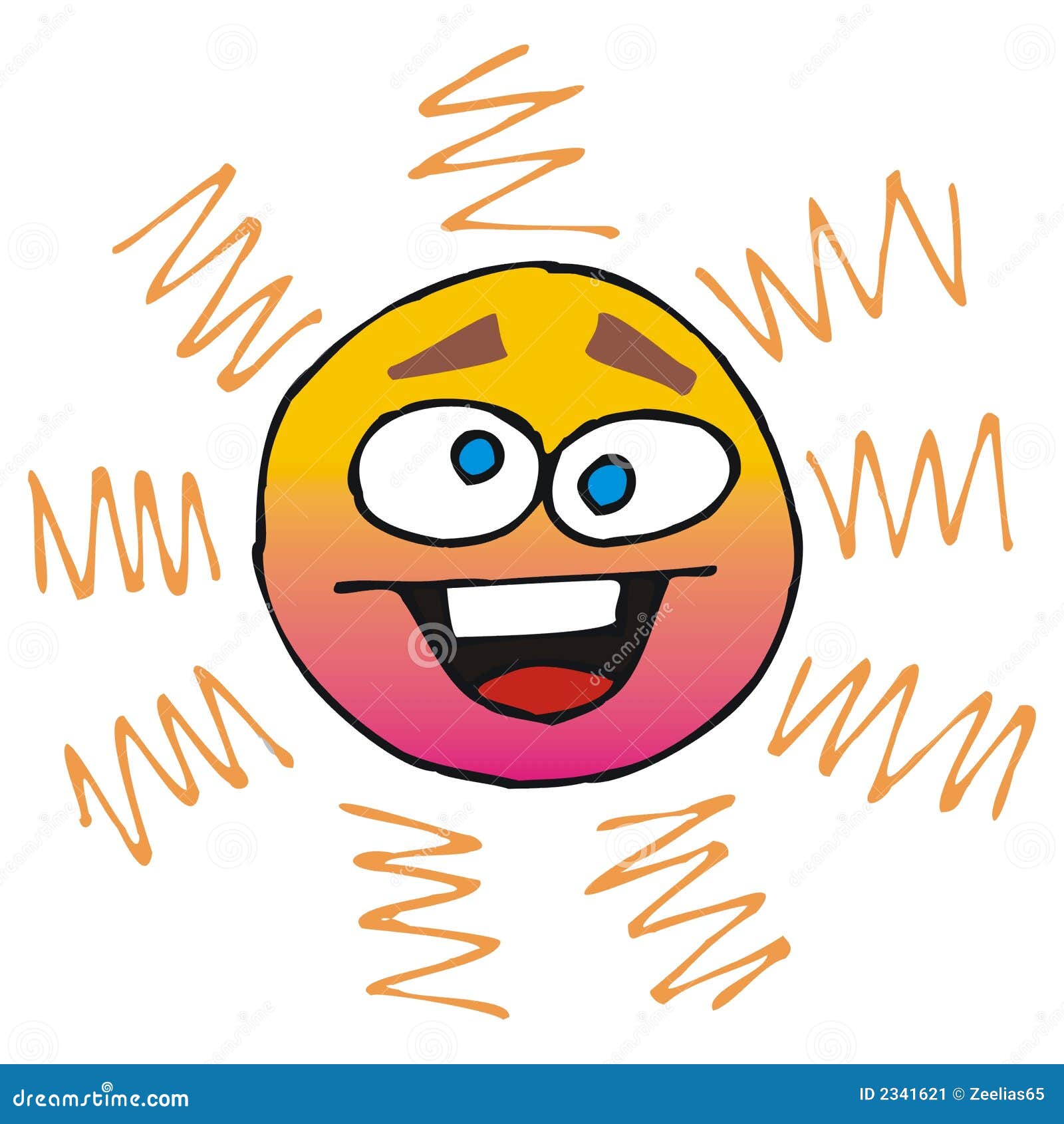 Sol loco y feliz ilustración del vector. Ilustración de arte - 2341621