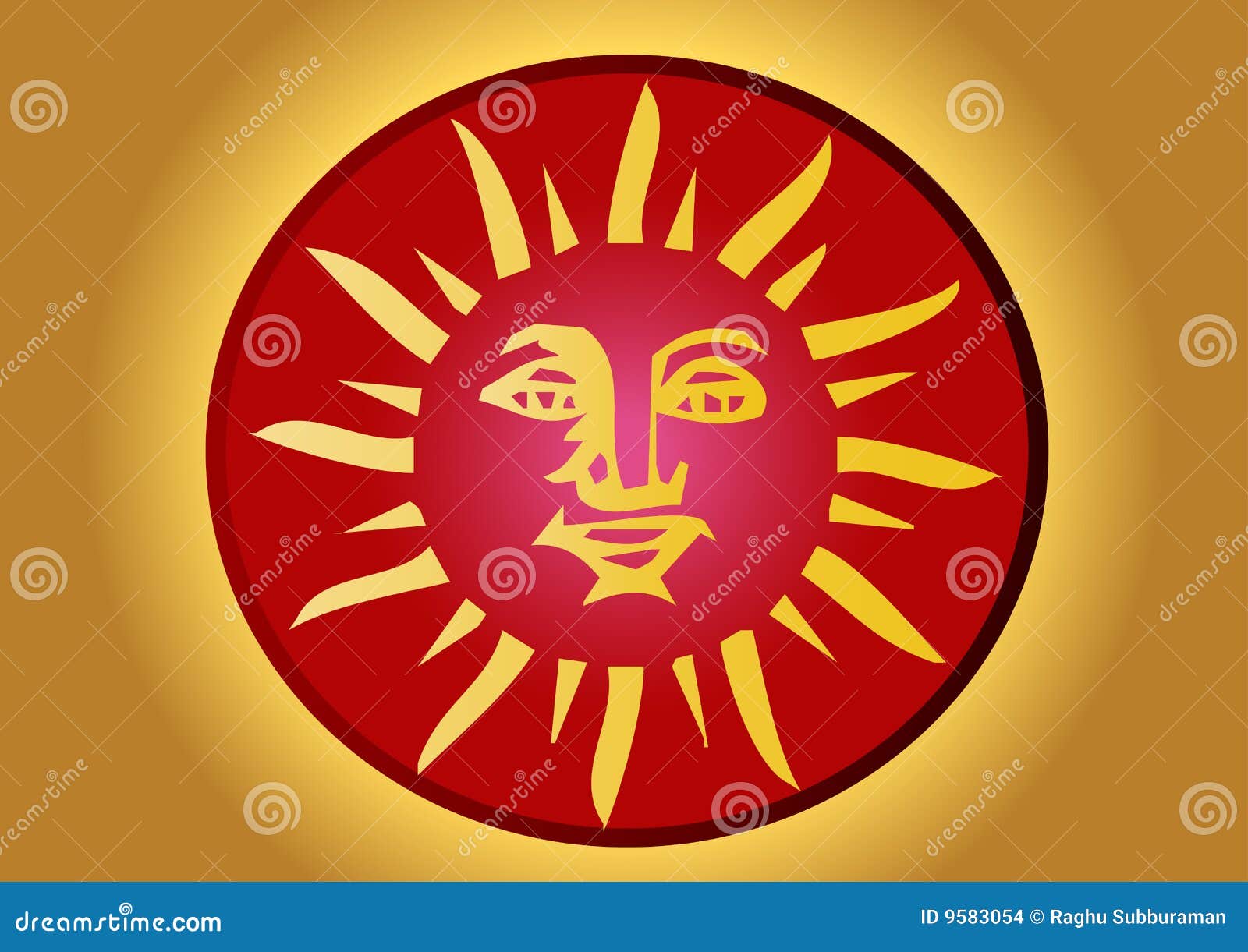 Sol maya ilustración del vector. Ilustración de arte, amarillo - 9583054