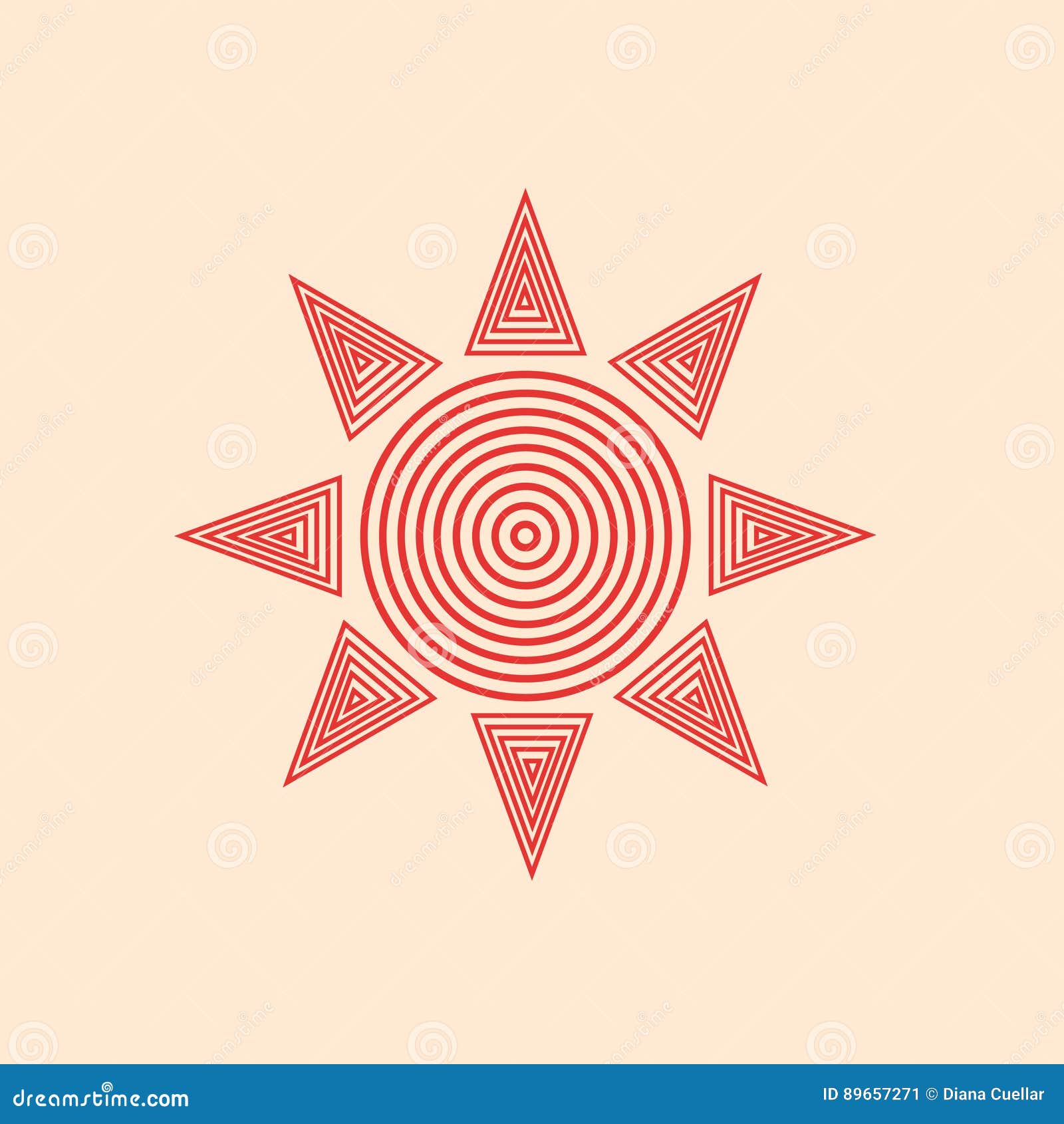 Sol minimalista ilustración del vector. Ilustración de geométrico ...