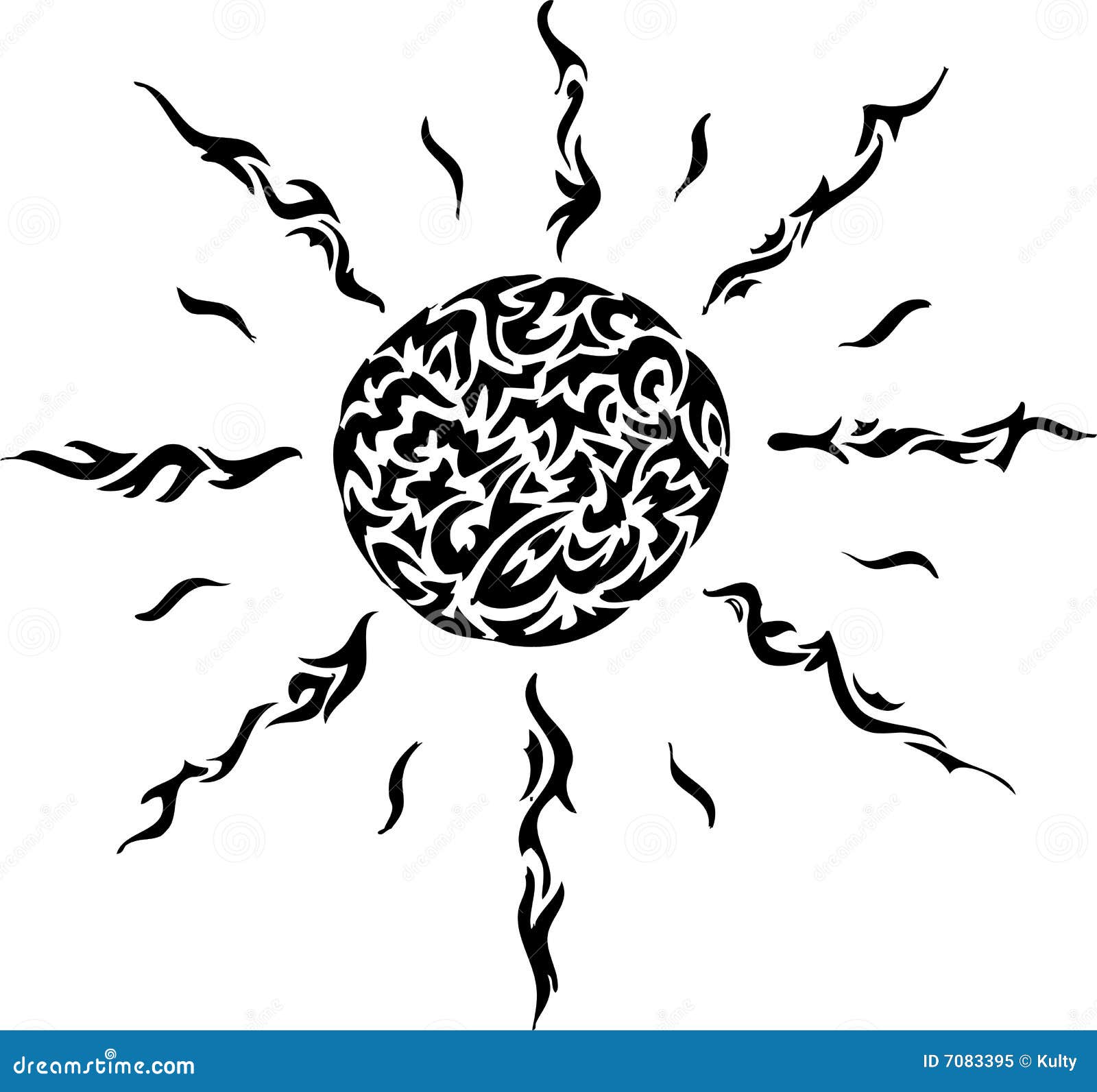 Sol negro ilustración del vector. Ilustración de editable - 7083395