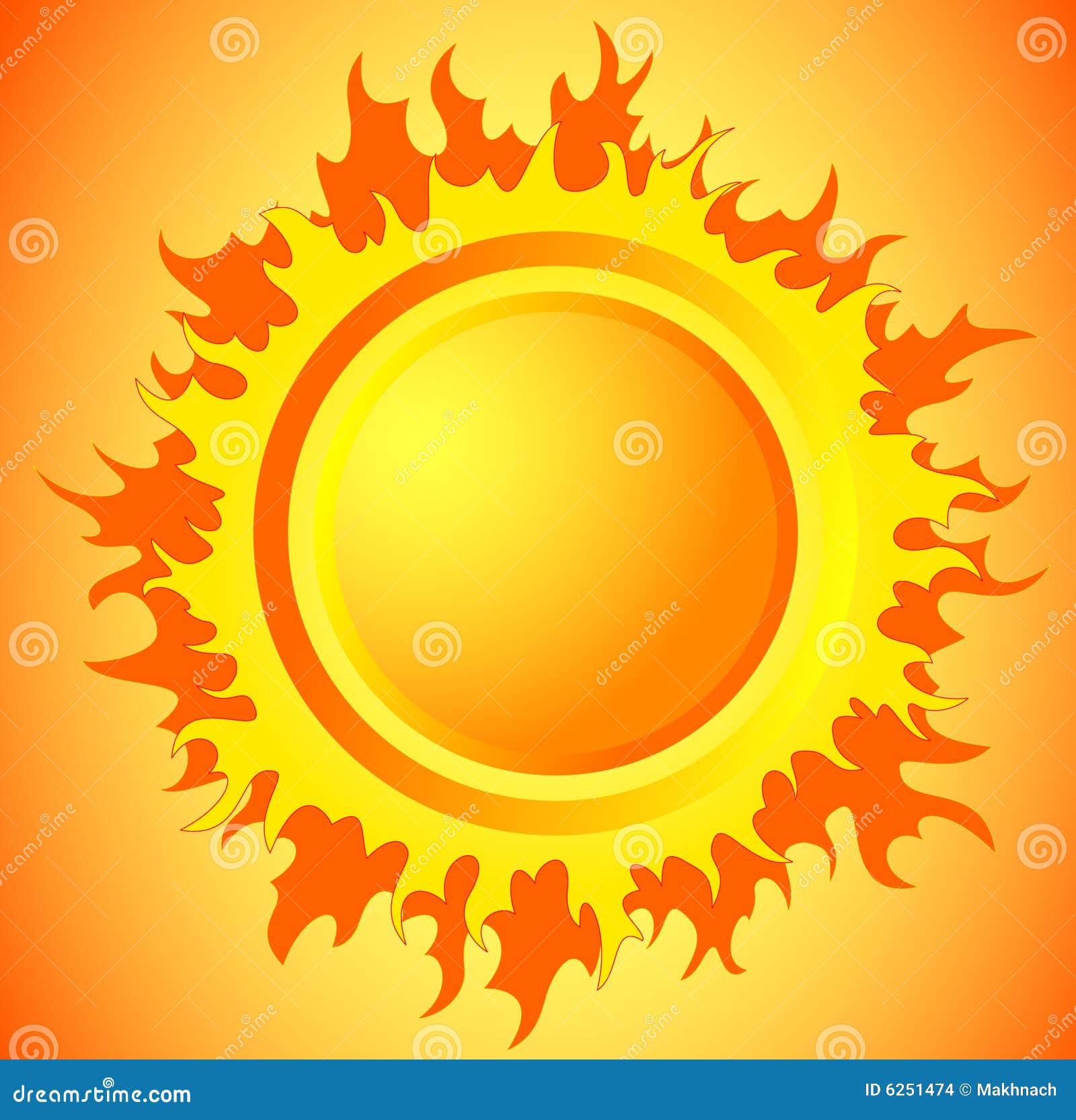 Sol quente ilustração do vetor. Ilustração de ouro, amarelo - 6251474