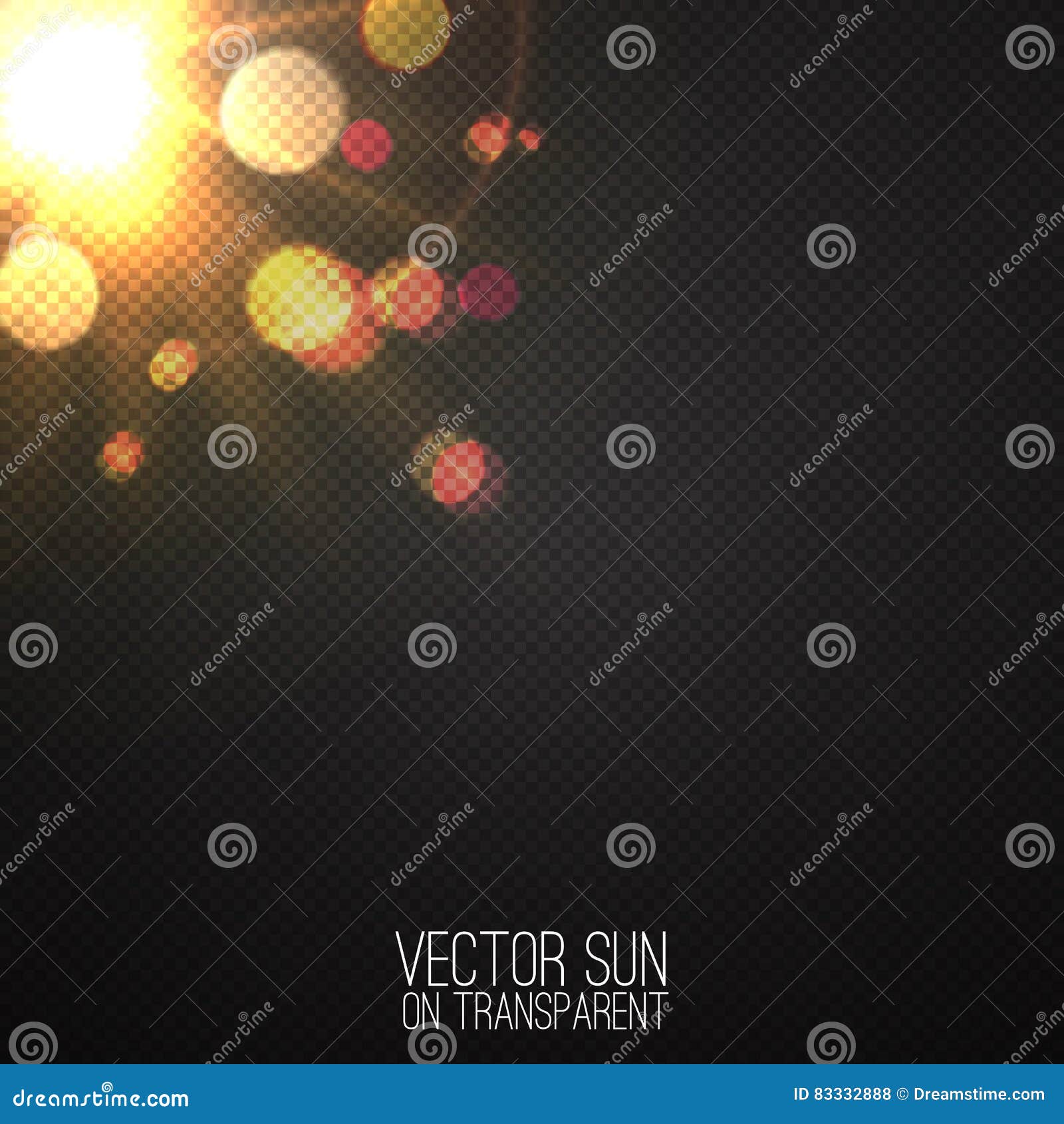 Sol Realista Del Vector En Transparente Ilustración del Vector ...