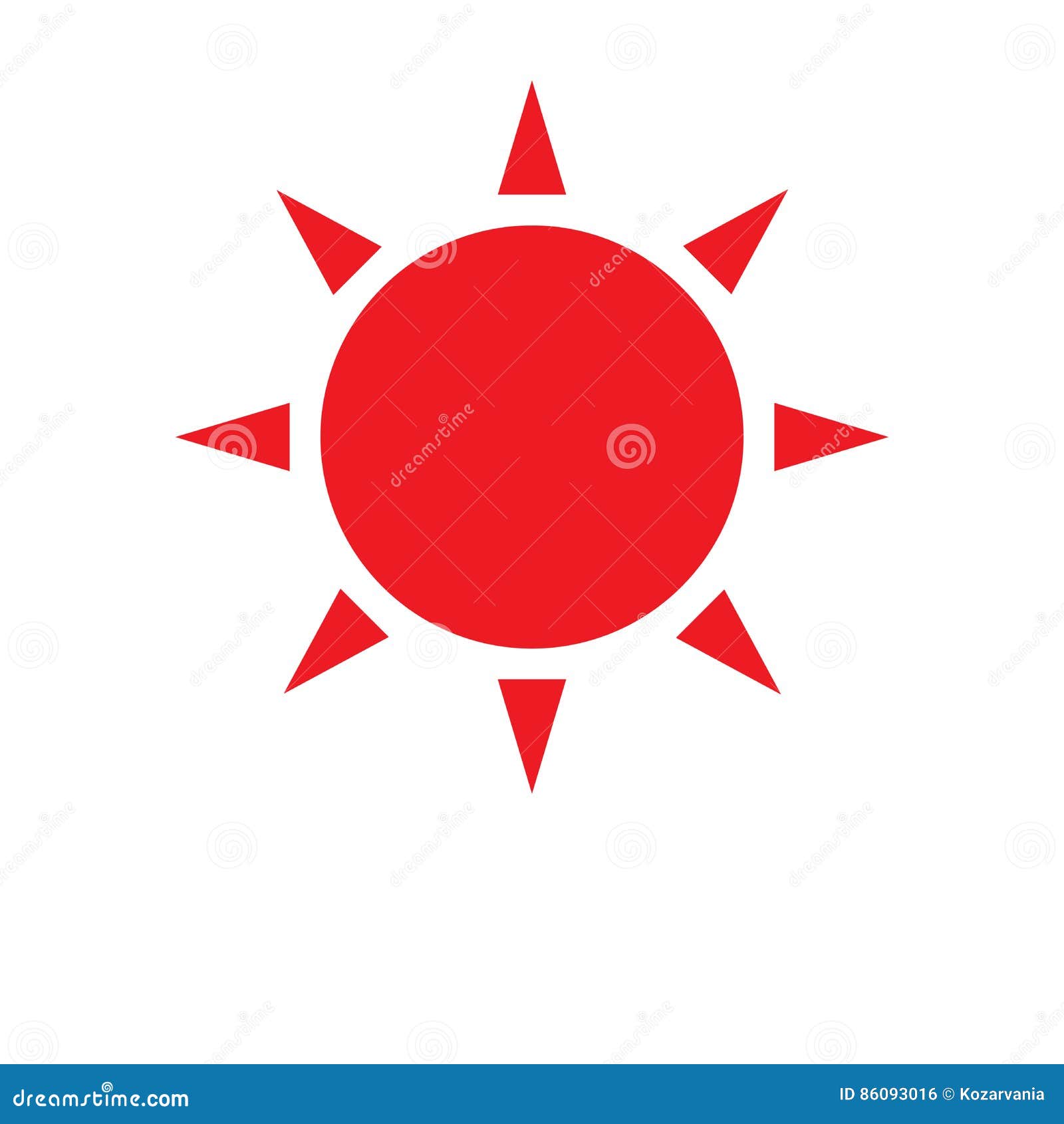 Sol rojo brillante ilustración del vector. Ilustración de rayo - 86093016