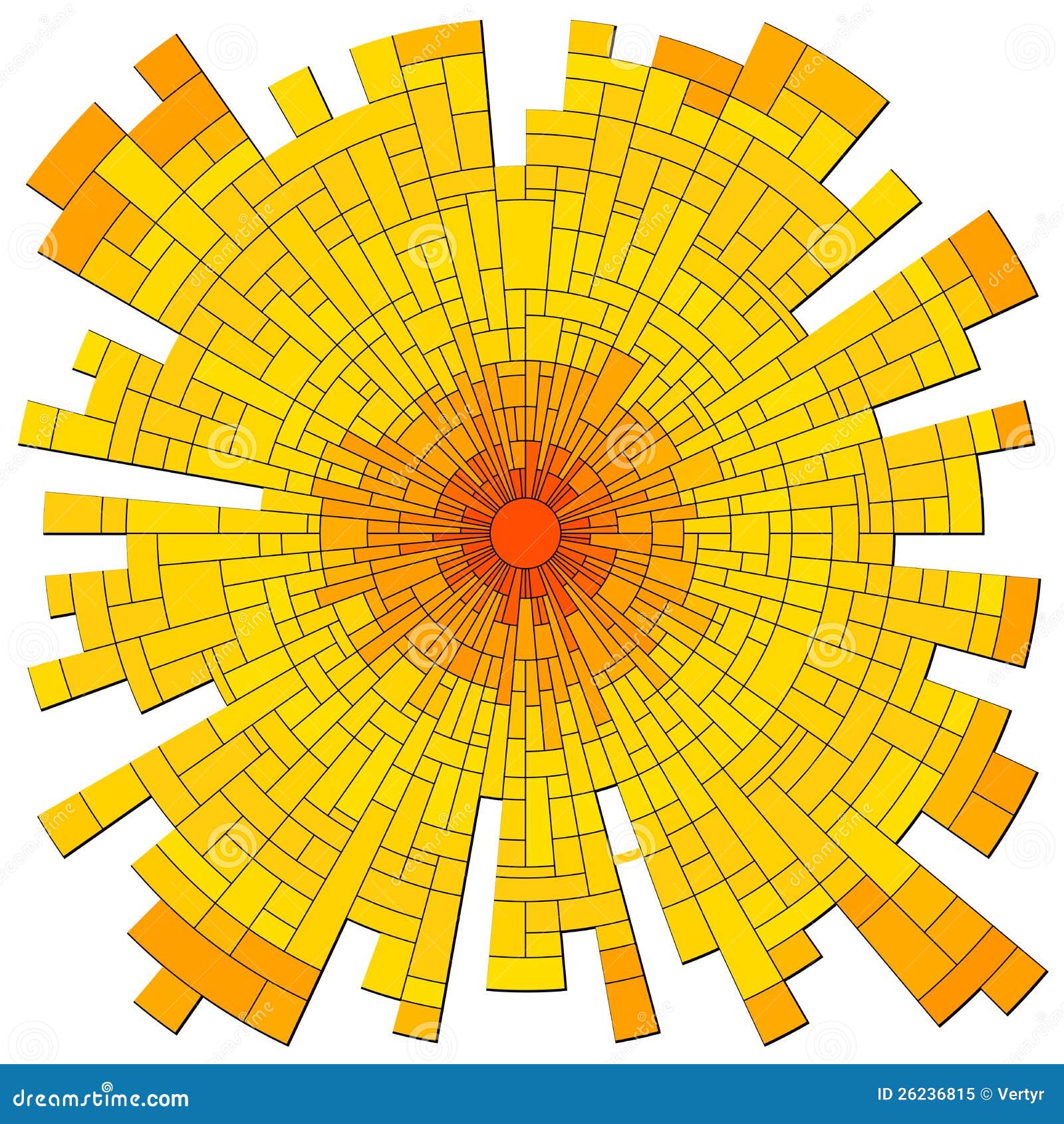 Sol Rojo Del Mosaico Del Vector Con Los Rayos. Ilustración del Vector ...