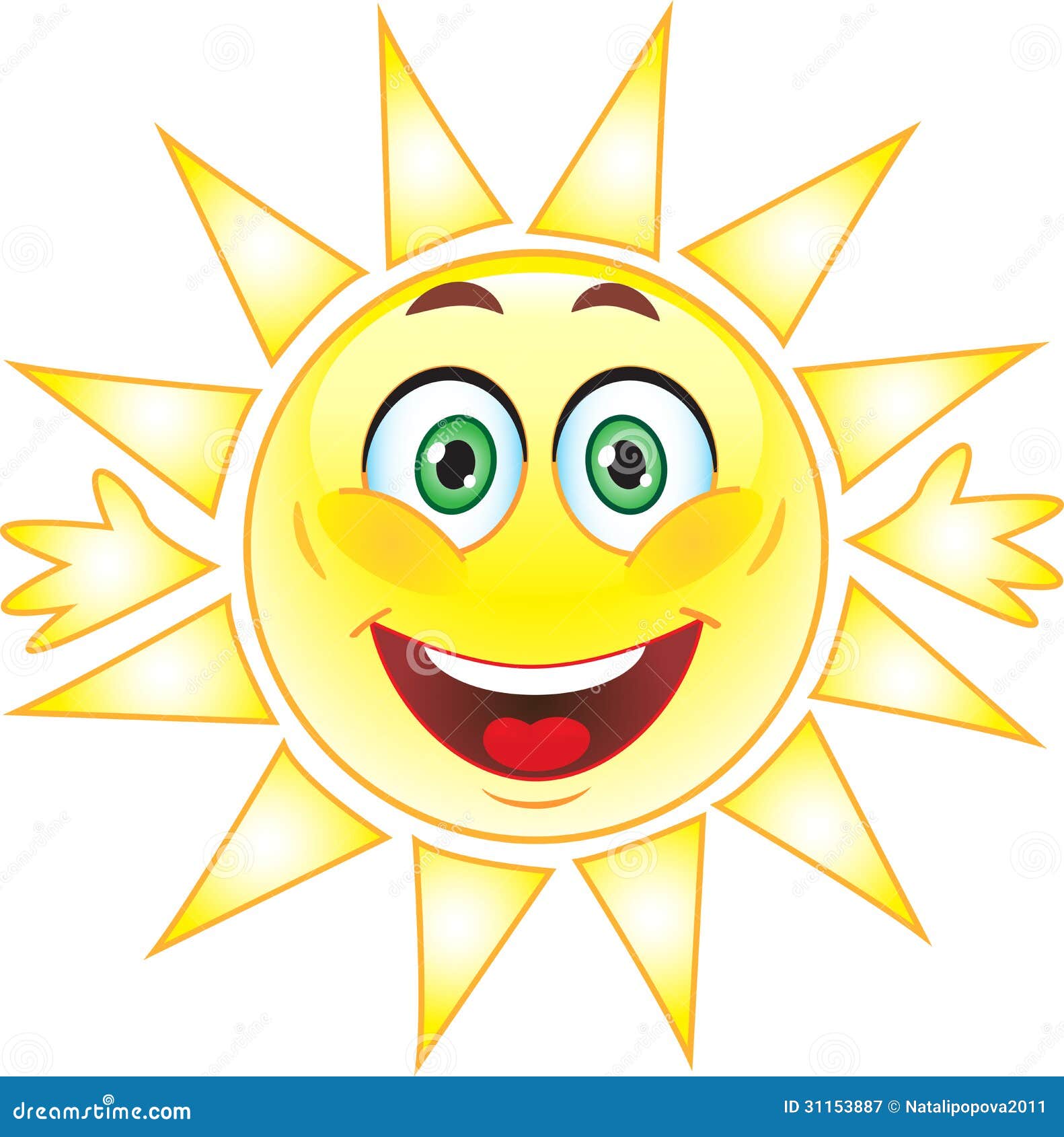 Sol Smiley. Symbol. stock illustrationer. Illustration av varmt - 31153887