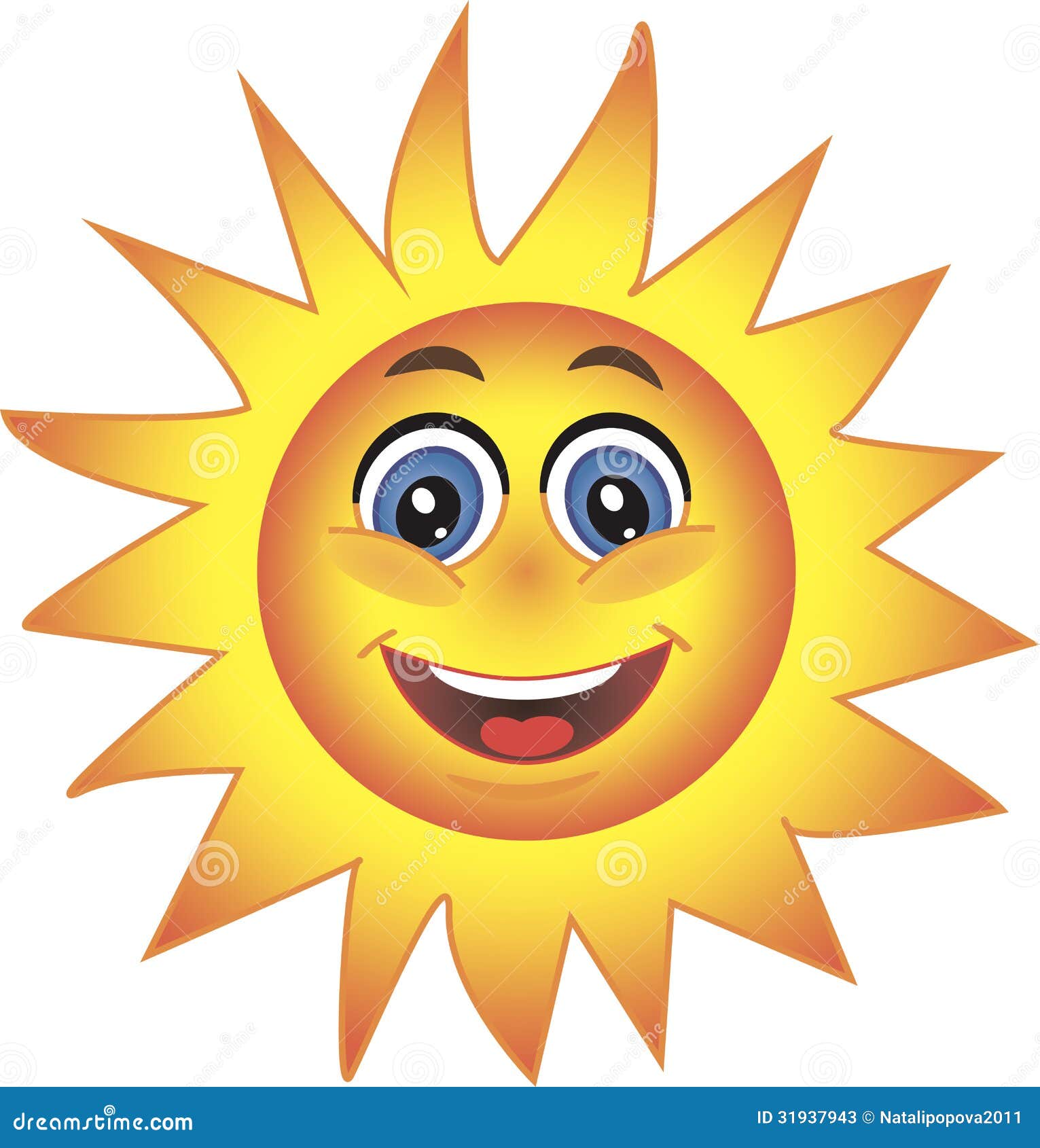 Sol Smiley. Symbol. stock illustrationer. Illustration av sinnesrörelse ...