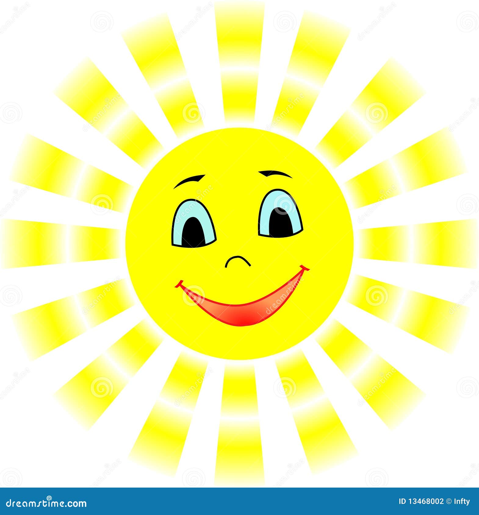 Sol sonriente stock de ilustración. Ilustración de disfrutar - 13468002