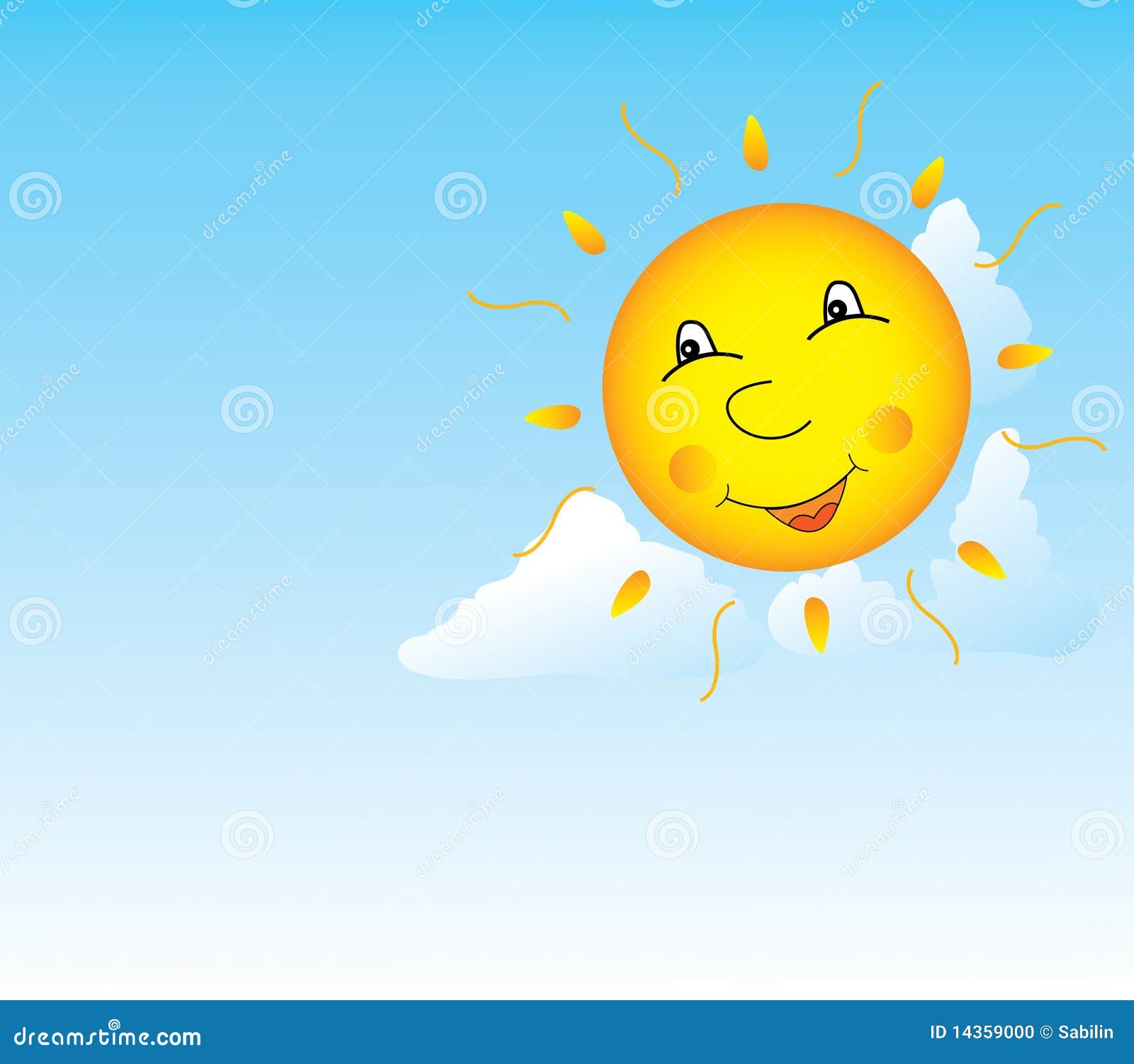 Sol sonriente ilustración del vector. Ilustración de resplandeciente ...