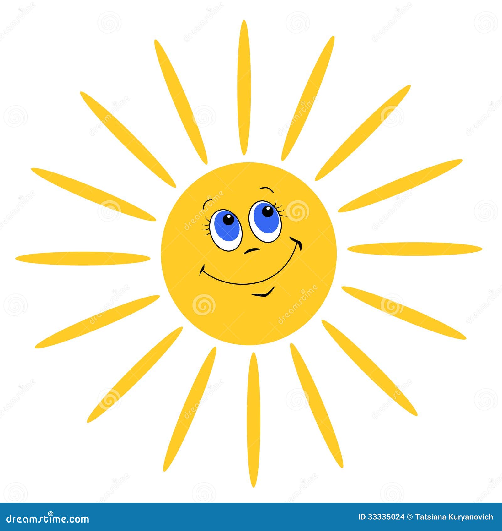 Sol sonriente ilustración del vector. Ilustración de felicidad - 33335024