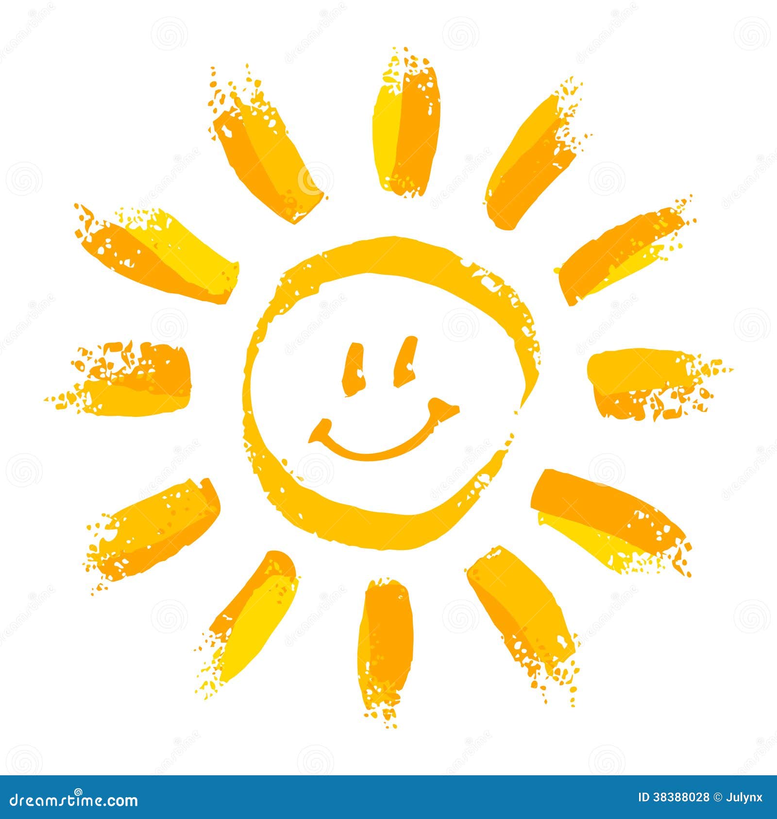 Sol sonriente ilustración del vector. Ilustración de vigas - 38388028