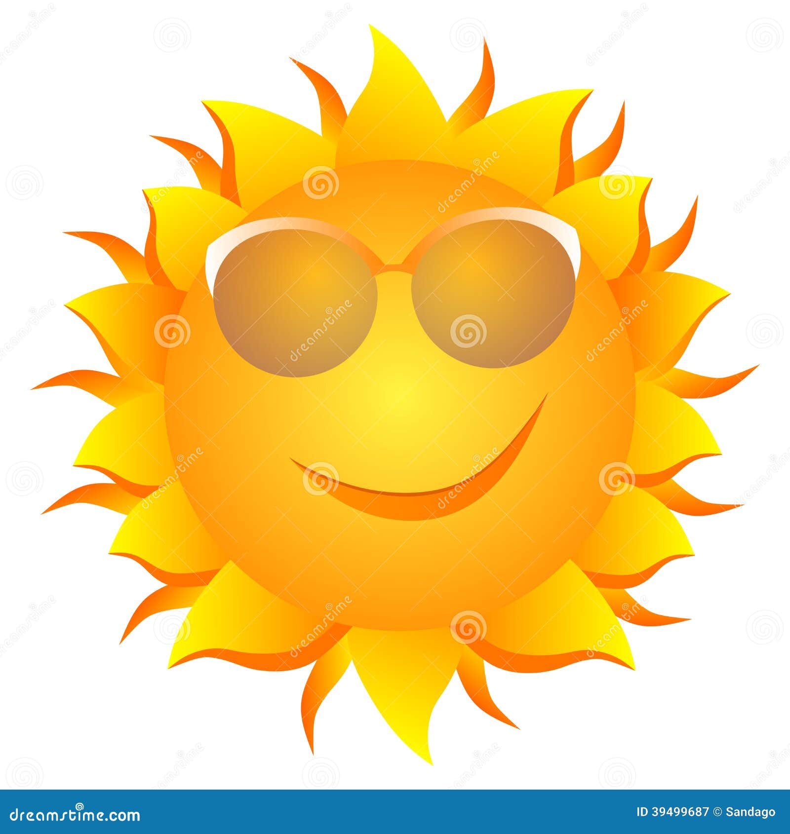 Sol sonriente ilustración del vector. Ilustración de cristales - 39499687