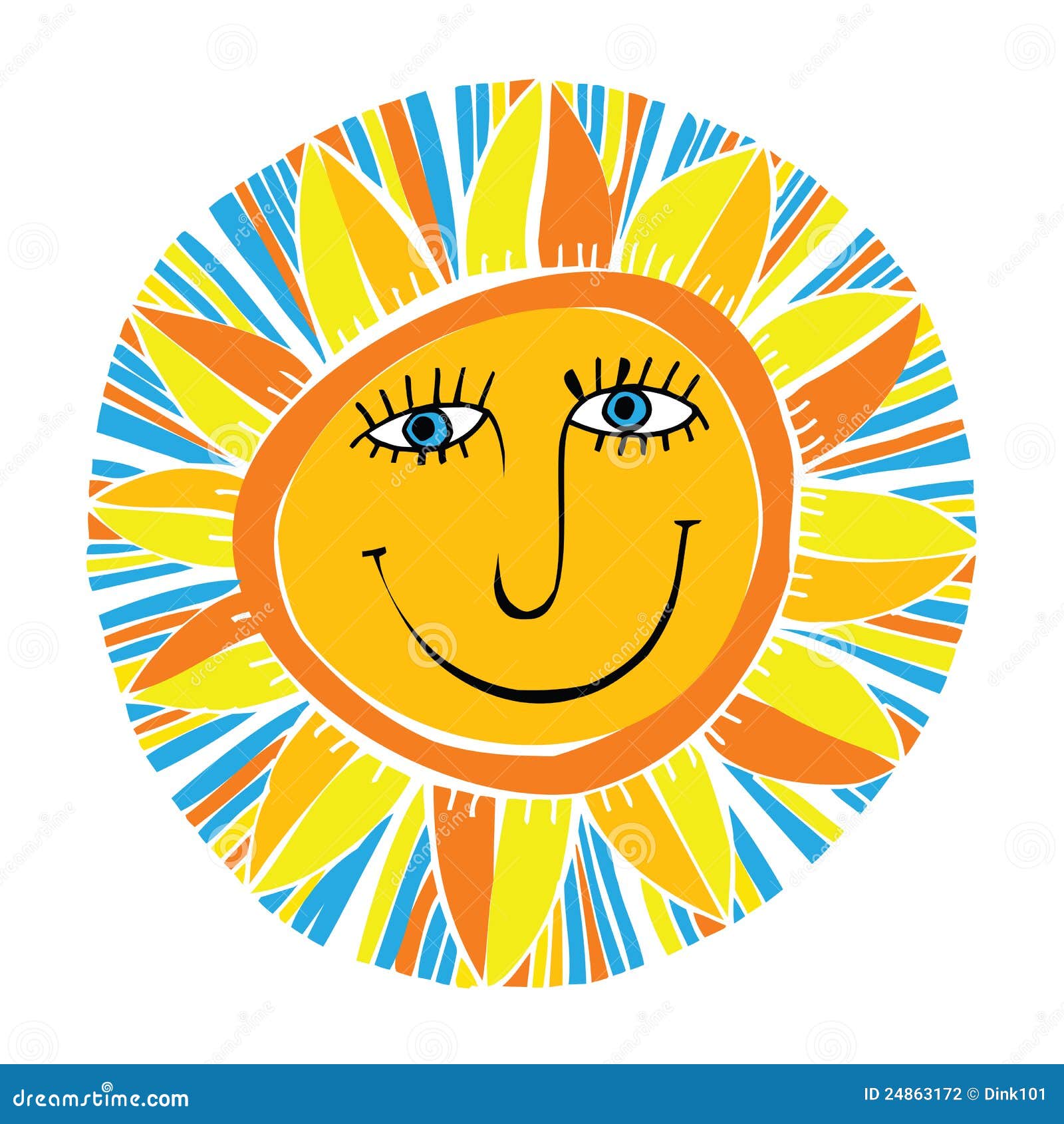 Sol sonriente abstracto ilustración del vector. Ilustración de tarjeta ...