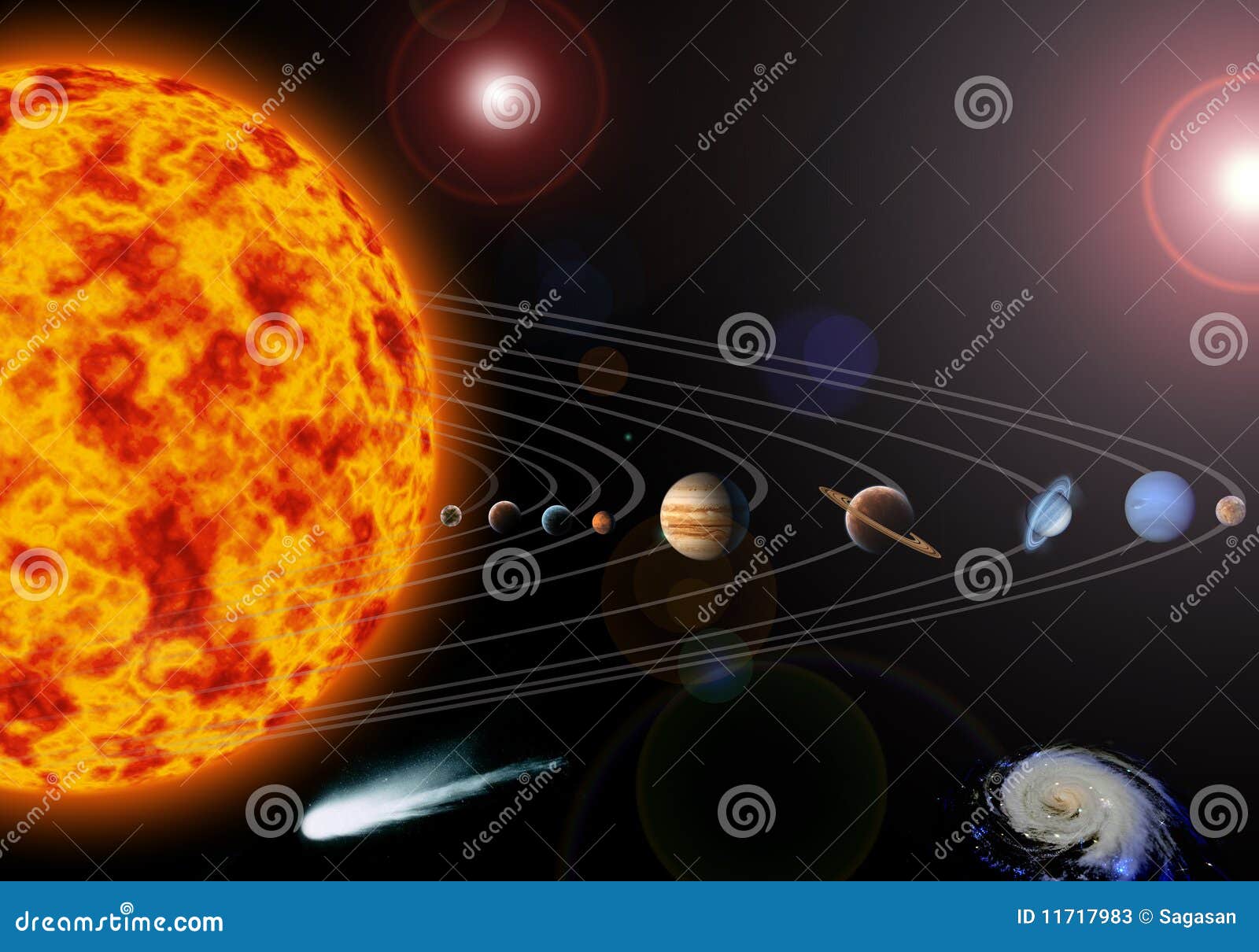 Sol- system stock illustrationer. Illustration av forskning - 11717983