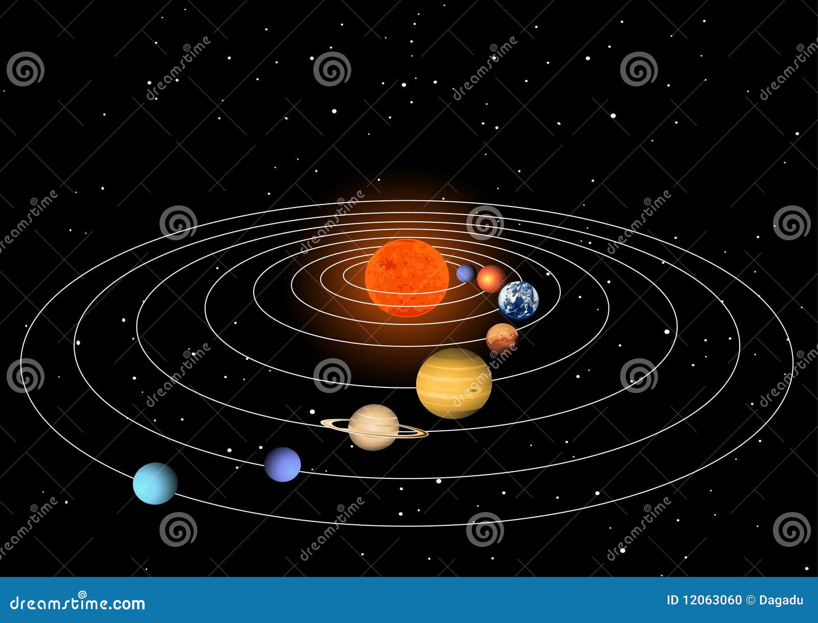 Sol- system vektor illustrationer. Illustration av jord - 12063060