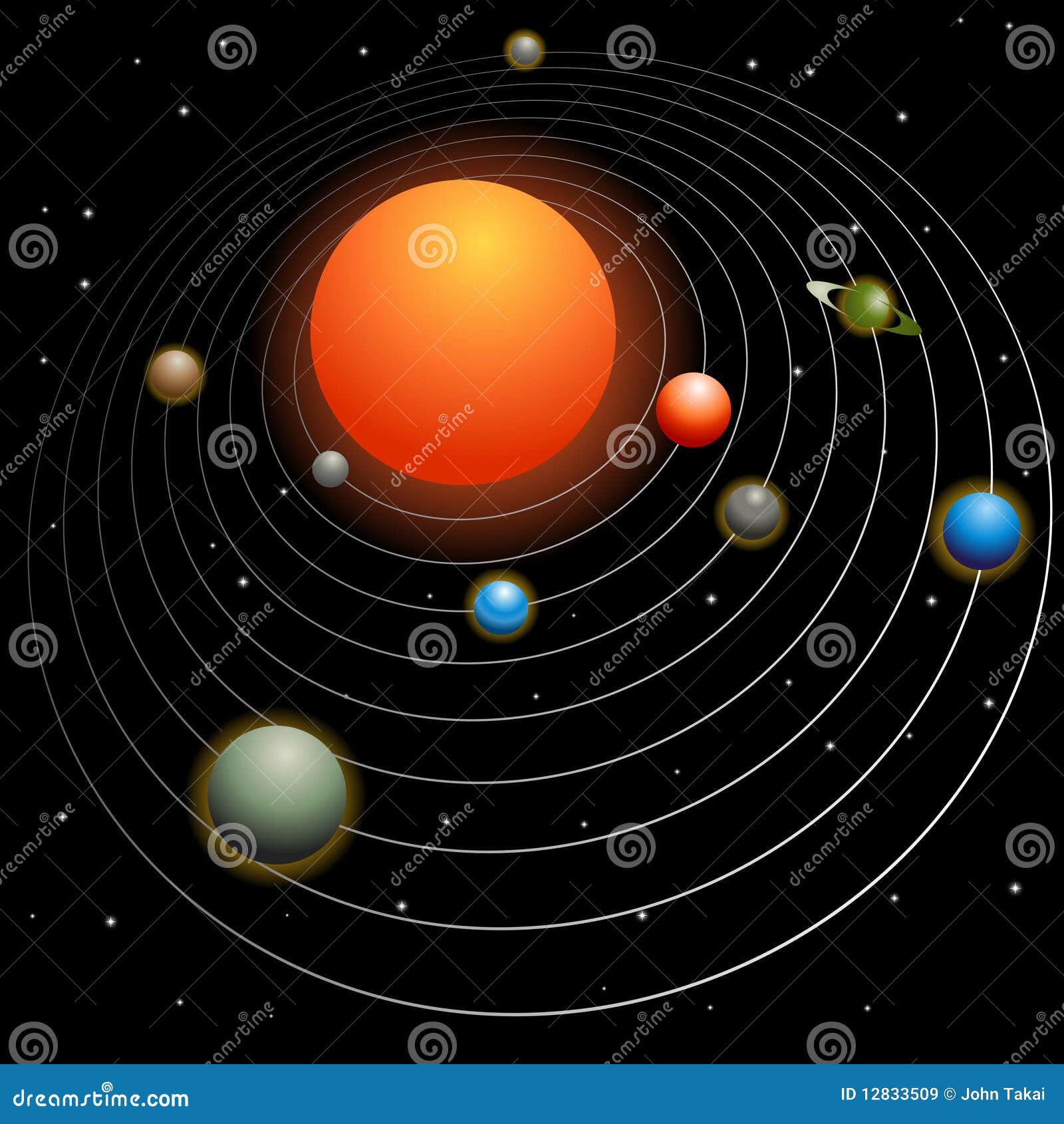 Sol- system vektor illustrationer. Illustration av kosmos - 12833509