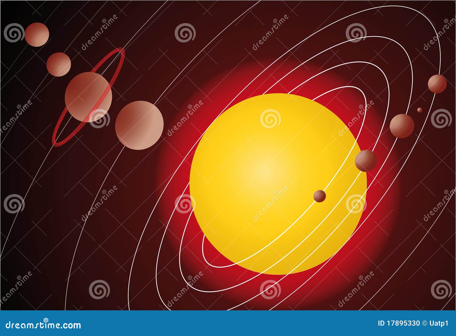Sol- system stock illustrationer. Illustration av mörkt - 17895330