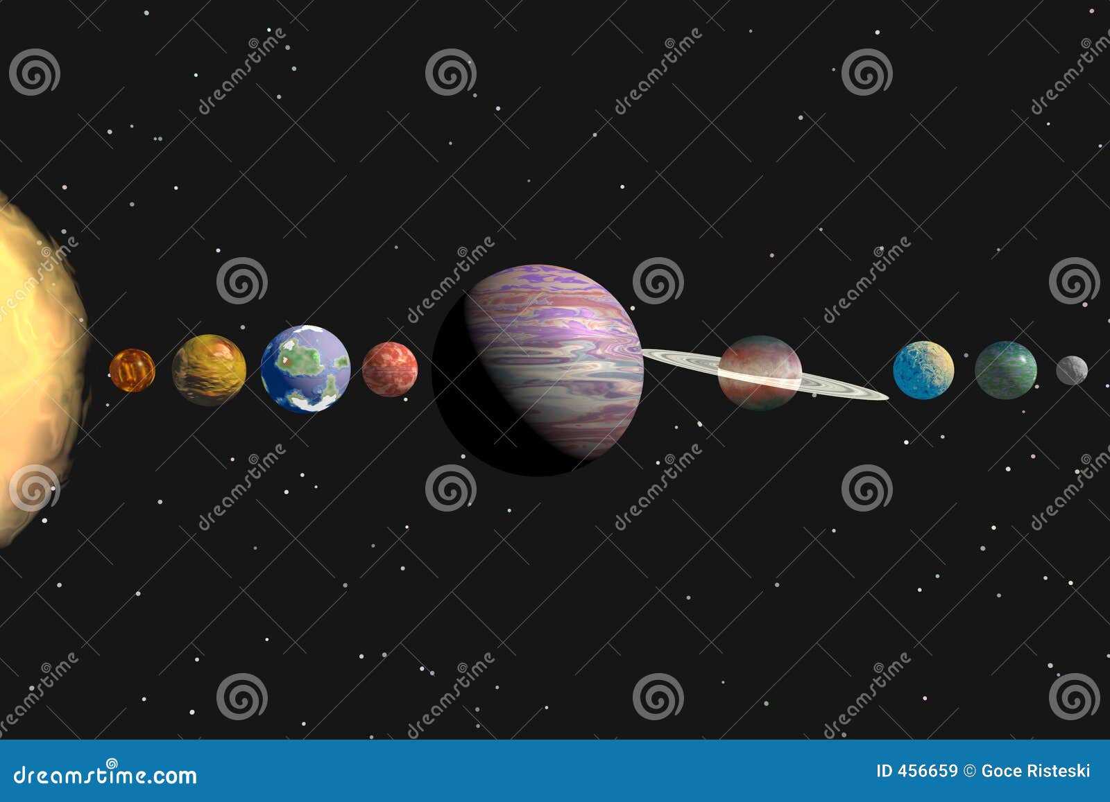 Sol- system stock illustrationer. Illustration av bakgrund - 456659