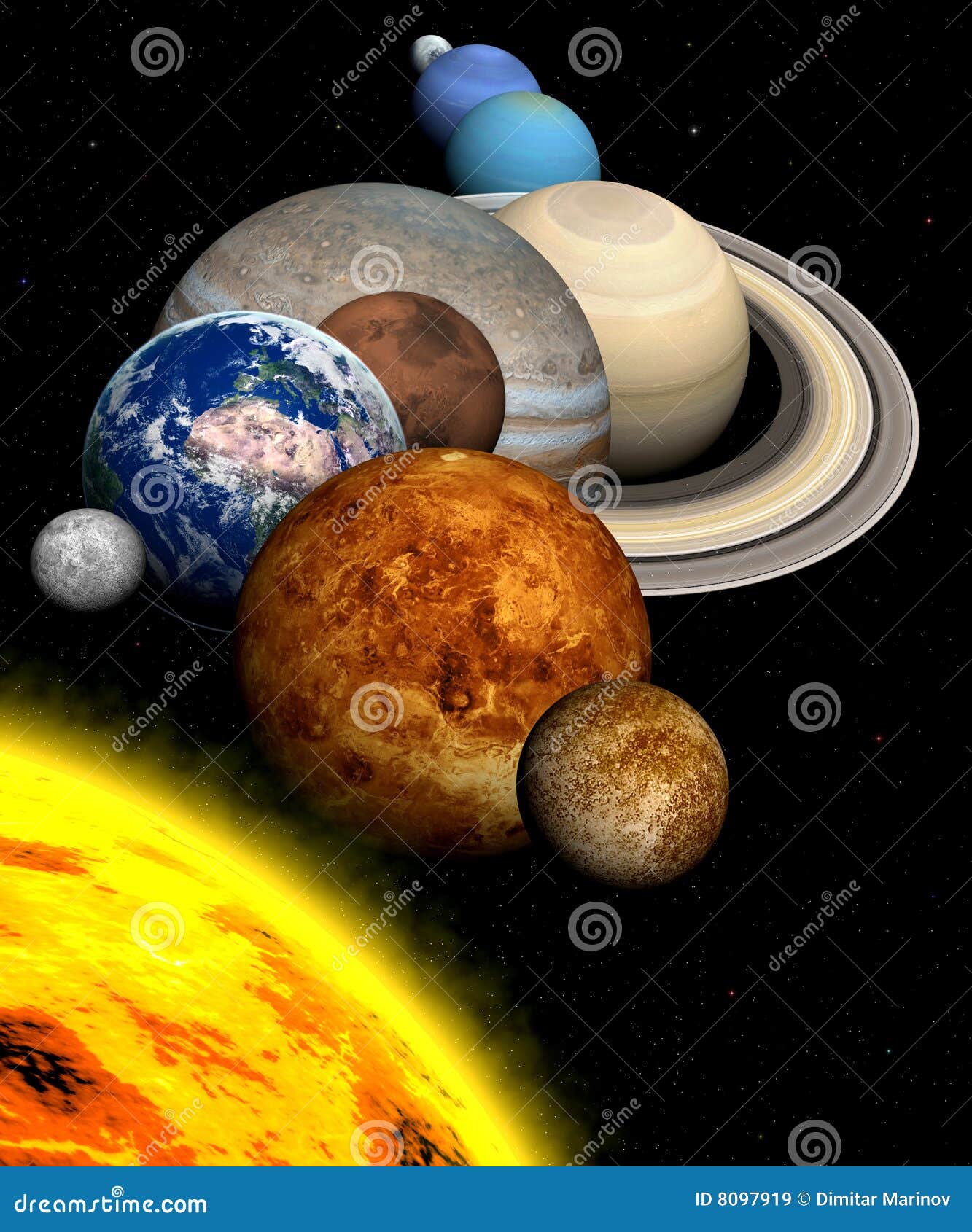 Sol- system stock illustrationer. Illustration av kosmos - 8097919