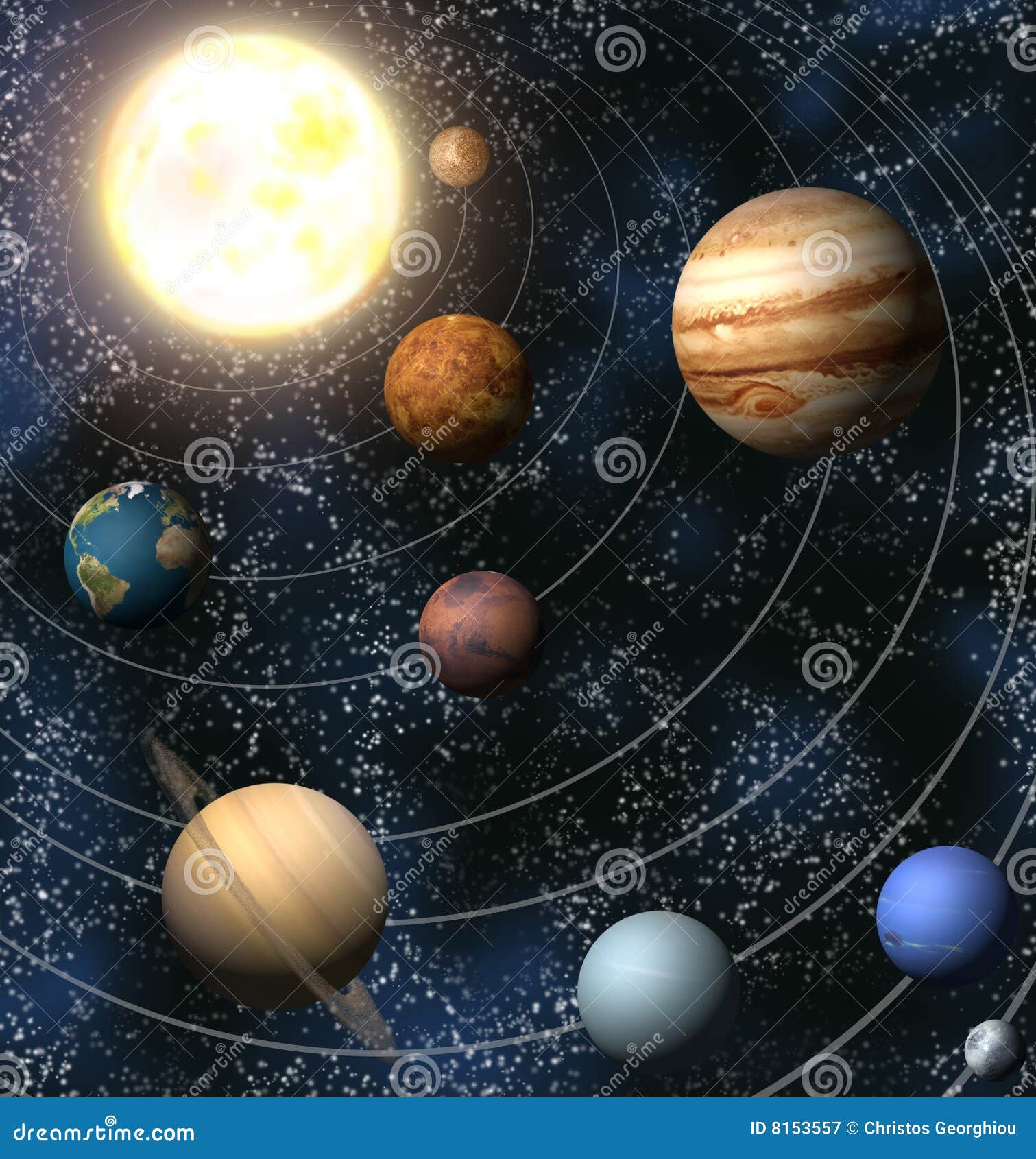 Sol- system stock illustrationer. Illustration av astrofysik - 8153557