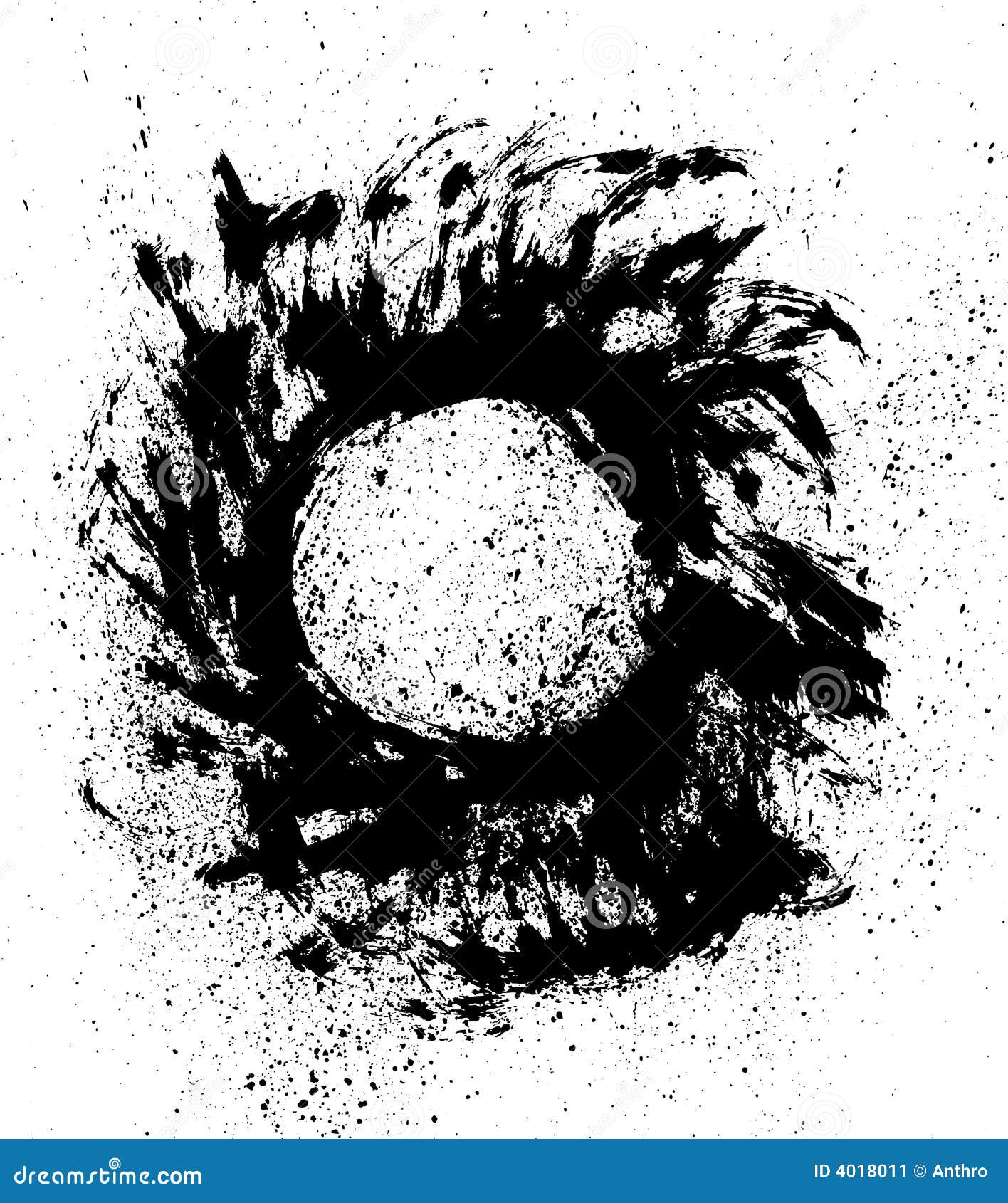 Sol U Orbe Aplicado Con Brocha Con El Salpicón Ilustración del Vector ...