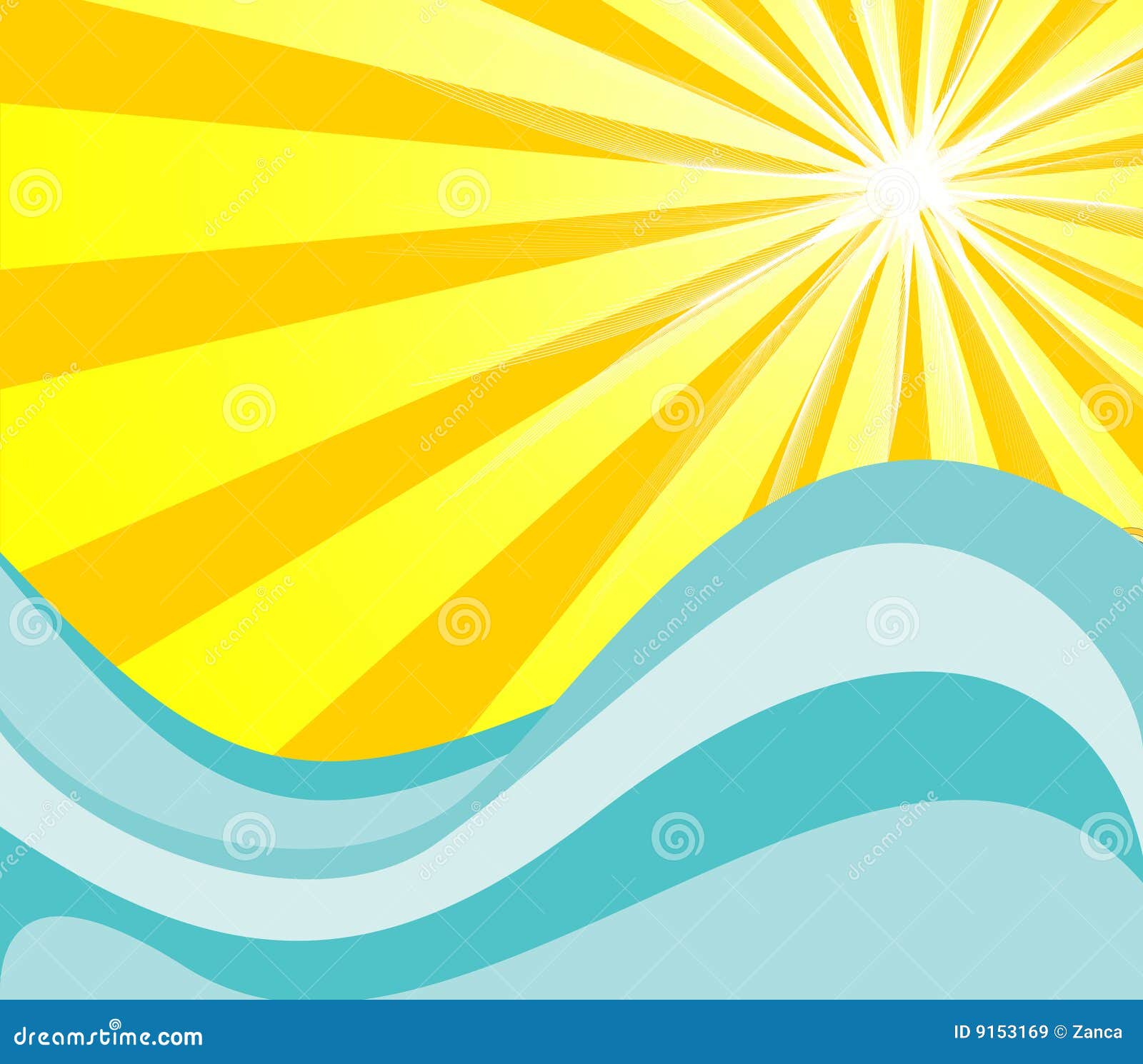 Sol y agua calientes ilustración del vector. Ilustración de vacaciones ...