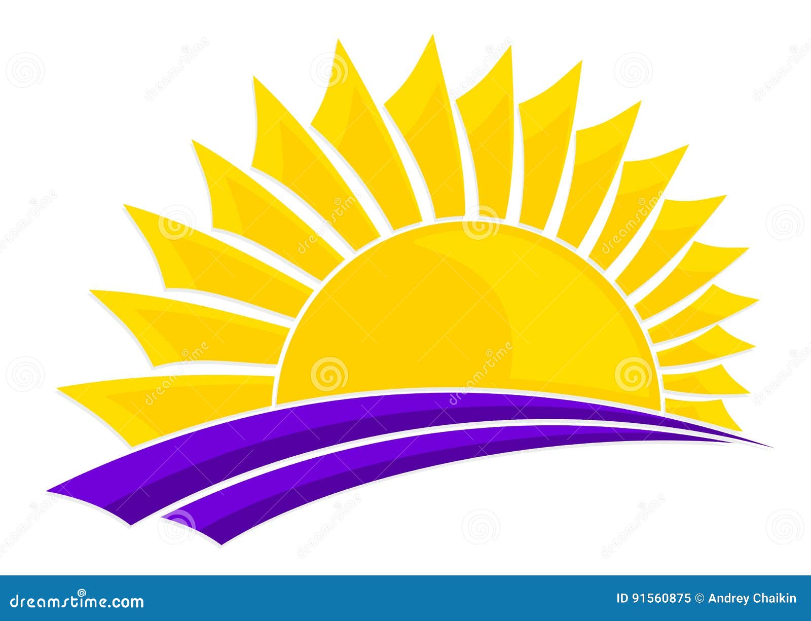 Sol y mar del logotipo ilustración del vector. Ilustración de sunset ...