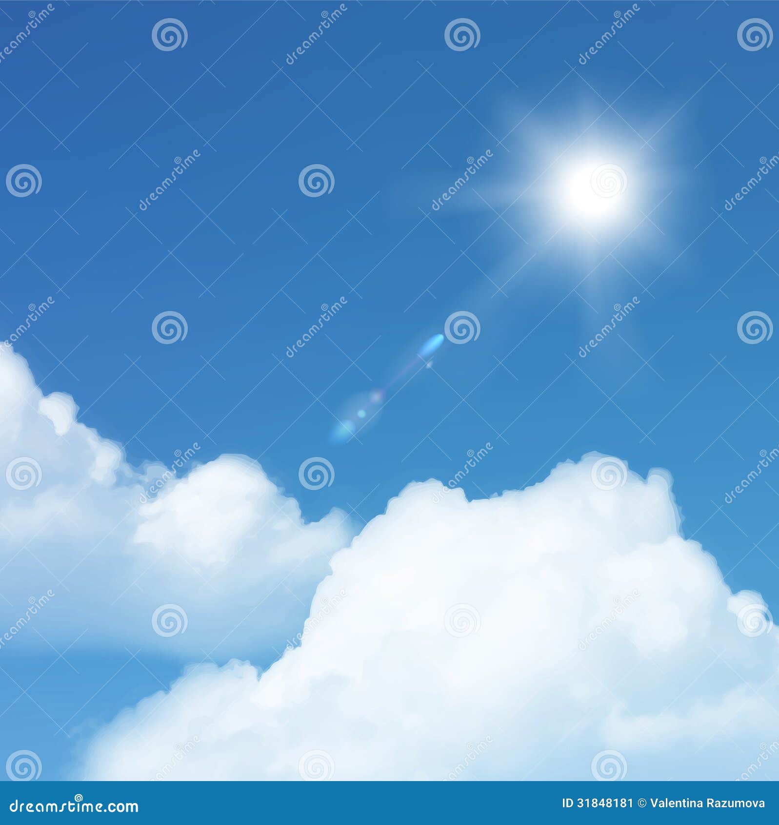 Sol y nube del vector. ilustración del vector. Ilustración de fulgor ...