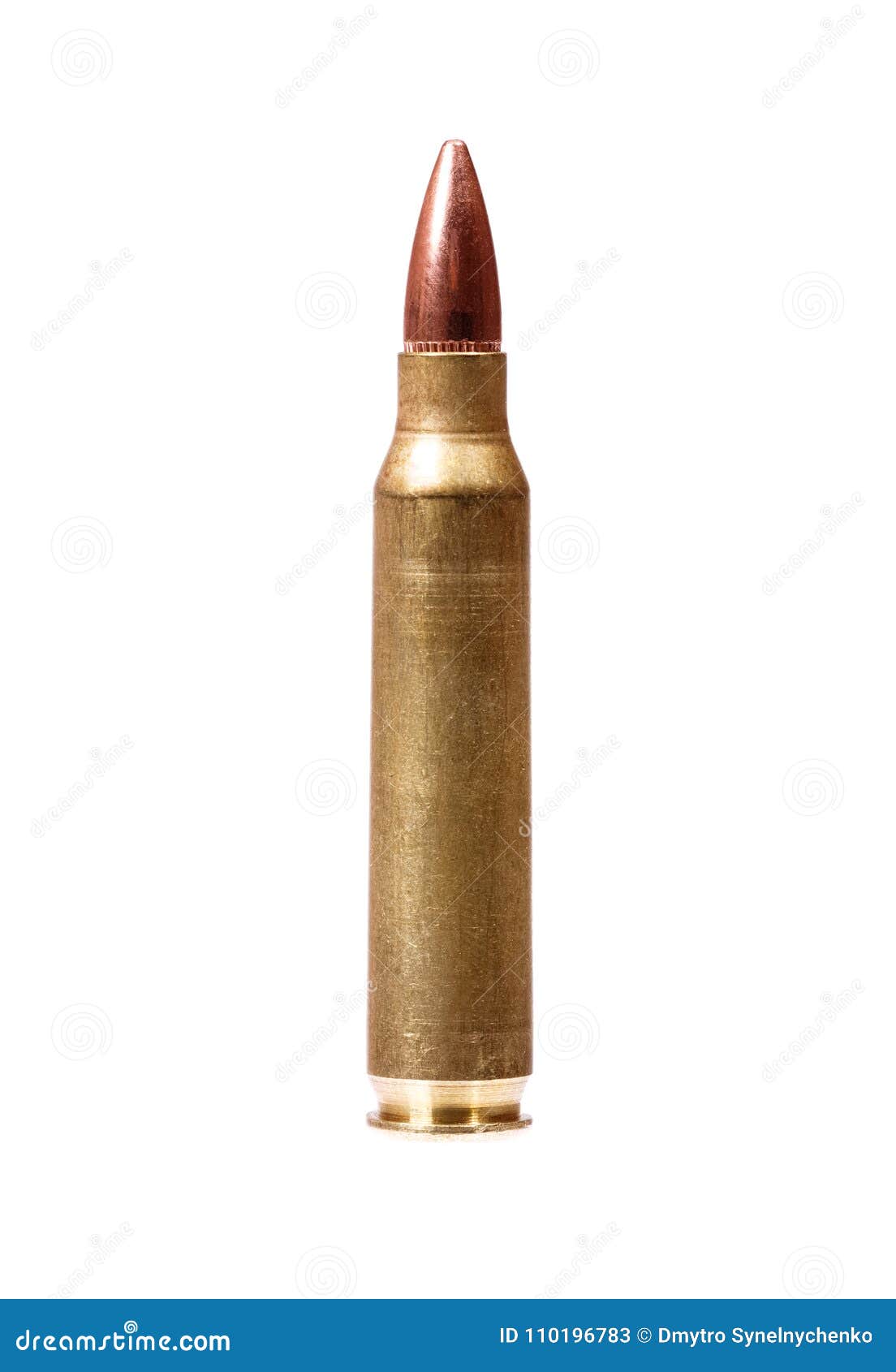 Sola Bala Del Rifle Aislada En Blanco Imagen de archivo - Imagen de ...