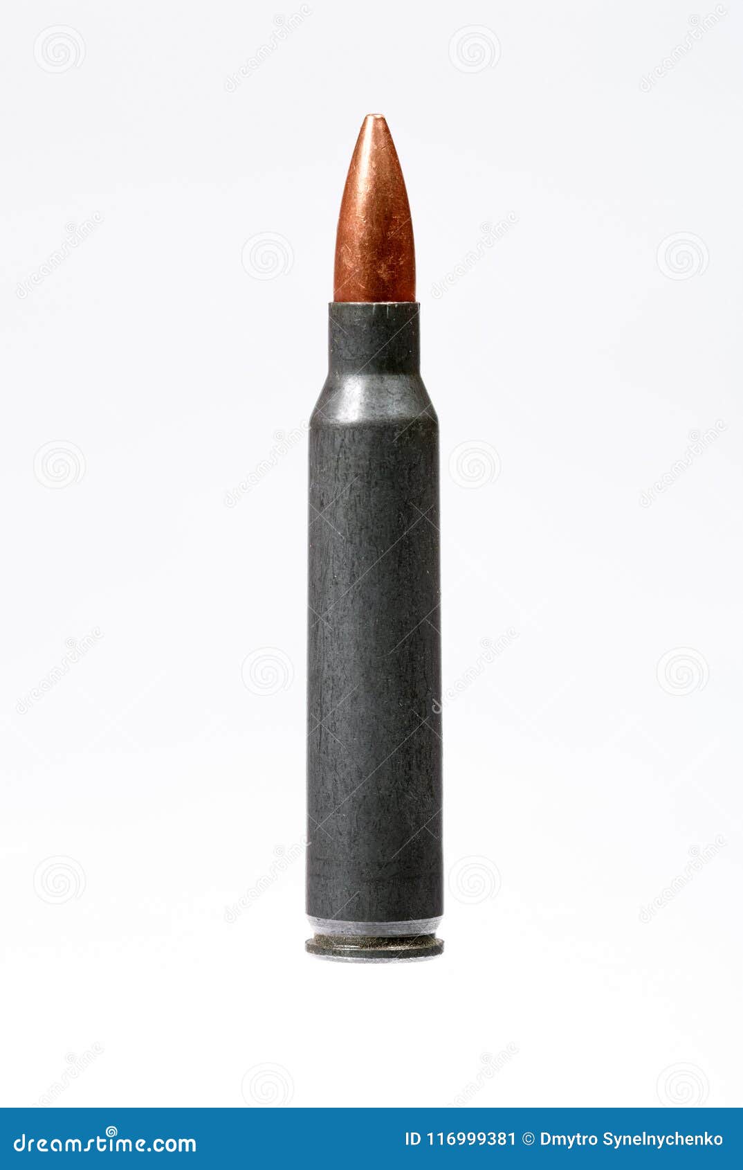 Sola Bala Del Rifle Sobre Blanco Imagen de archivo - Imagen de completo ...