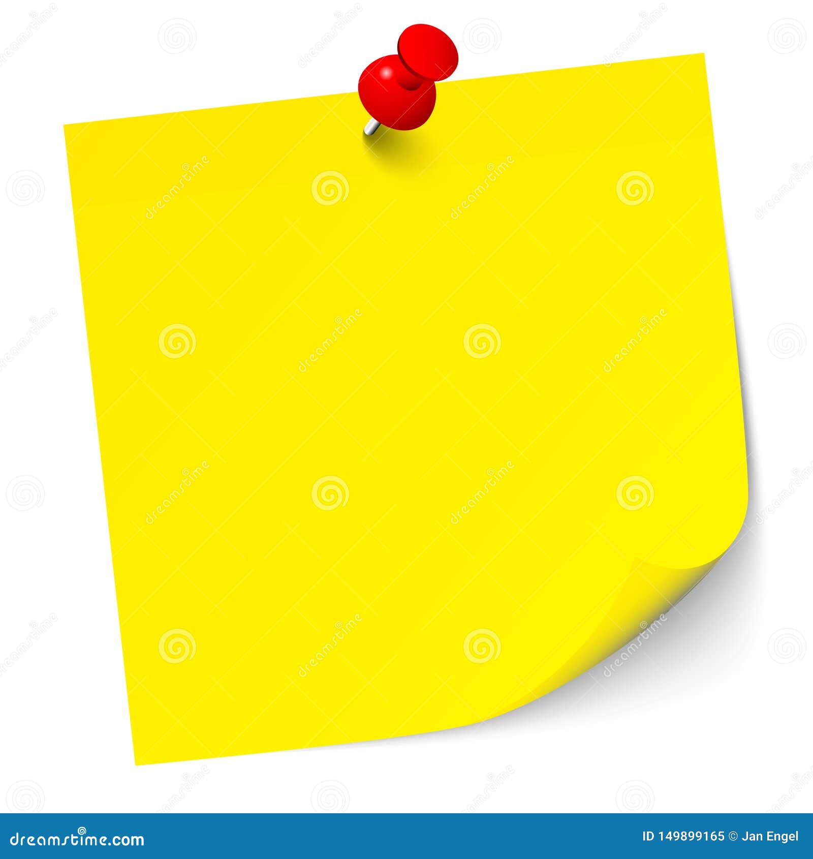 Sola Nota Pegajosa Amarilla Con El Pin Rojo Ilustración del Vector ... Sola Nota Pegajosa Amarilla Con El Pin Rojo Ilustración del Vector ...