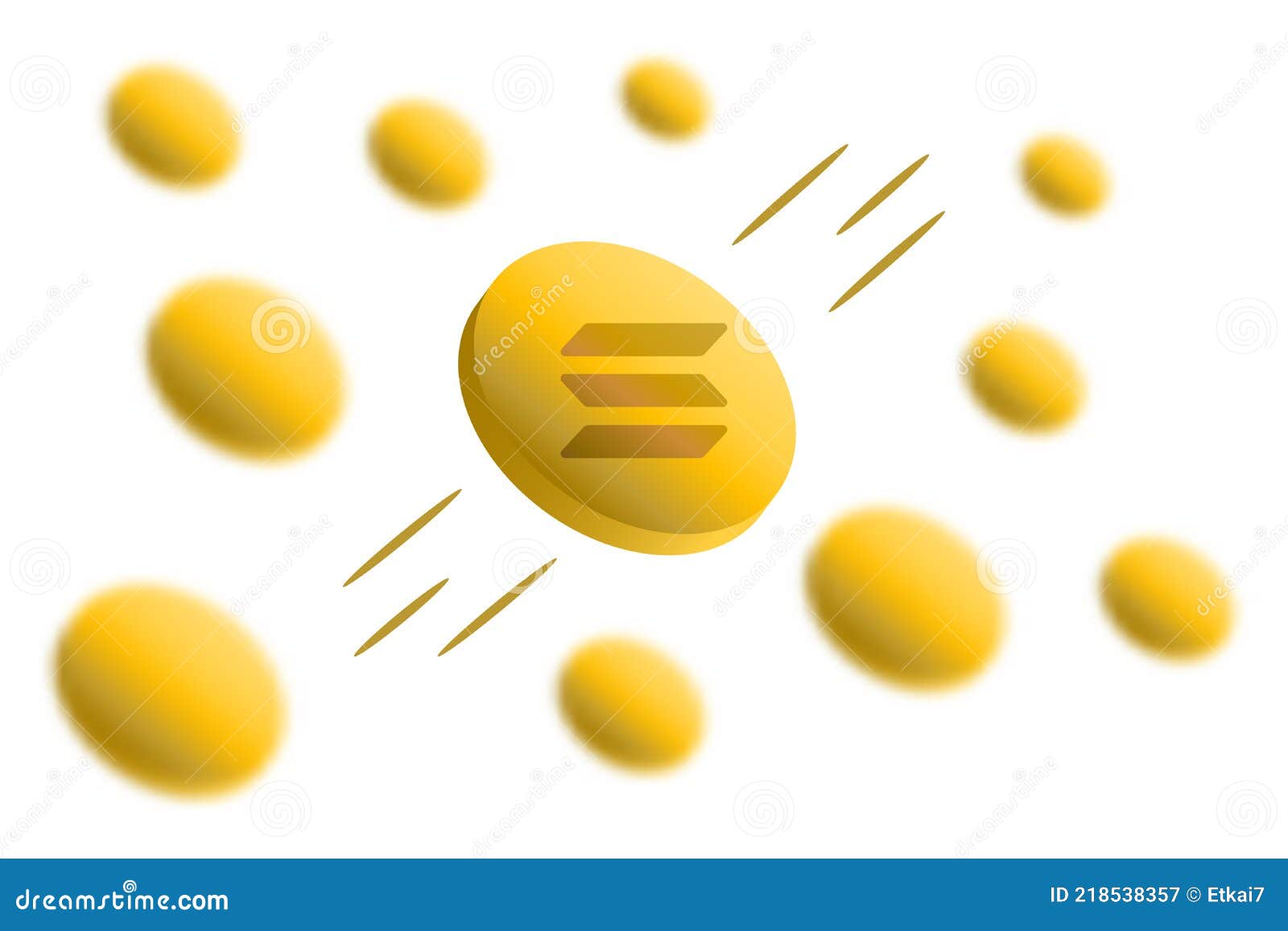 Solana SOL Coin Cryptocurrency Background With Gaussian Blur Effect ...