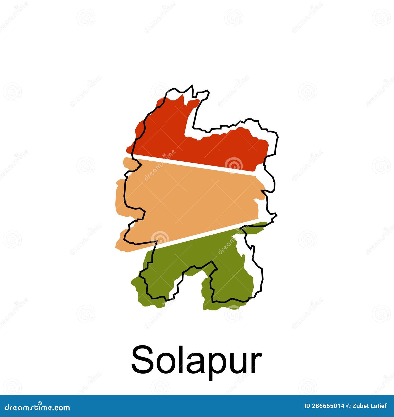 Solapur Map. Vector Map of the India Country. Borders of for Your ...