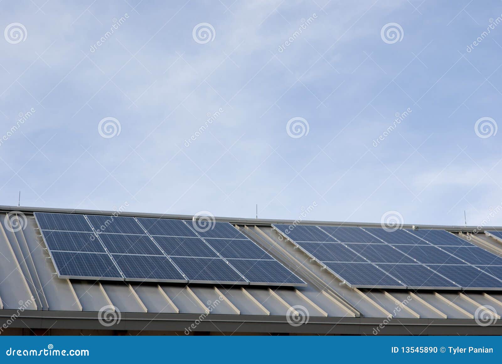 Solar array on roof stock photo. Image of equipment, electric - 13545890