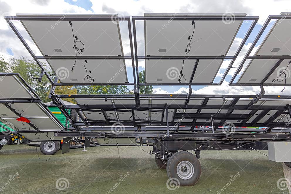 Solar Array Trailer stock image. Image of panels, volt - 268661387
