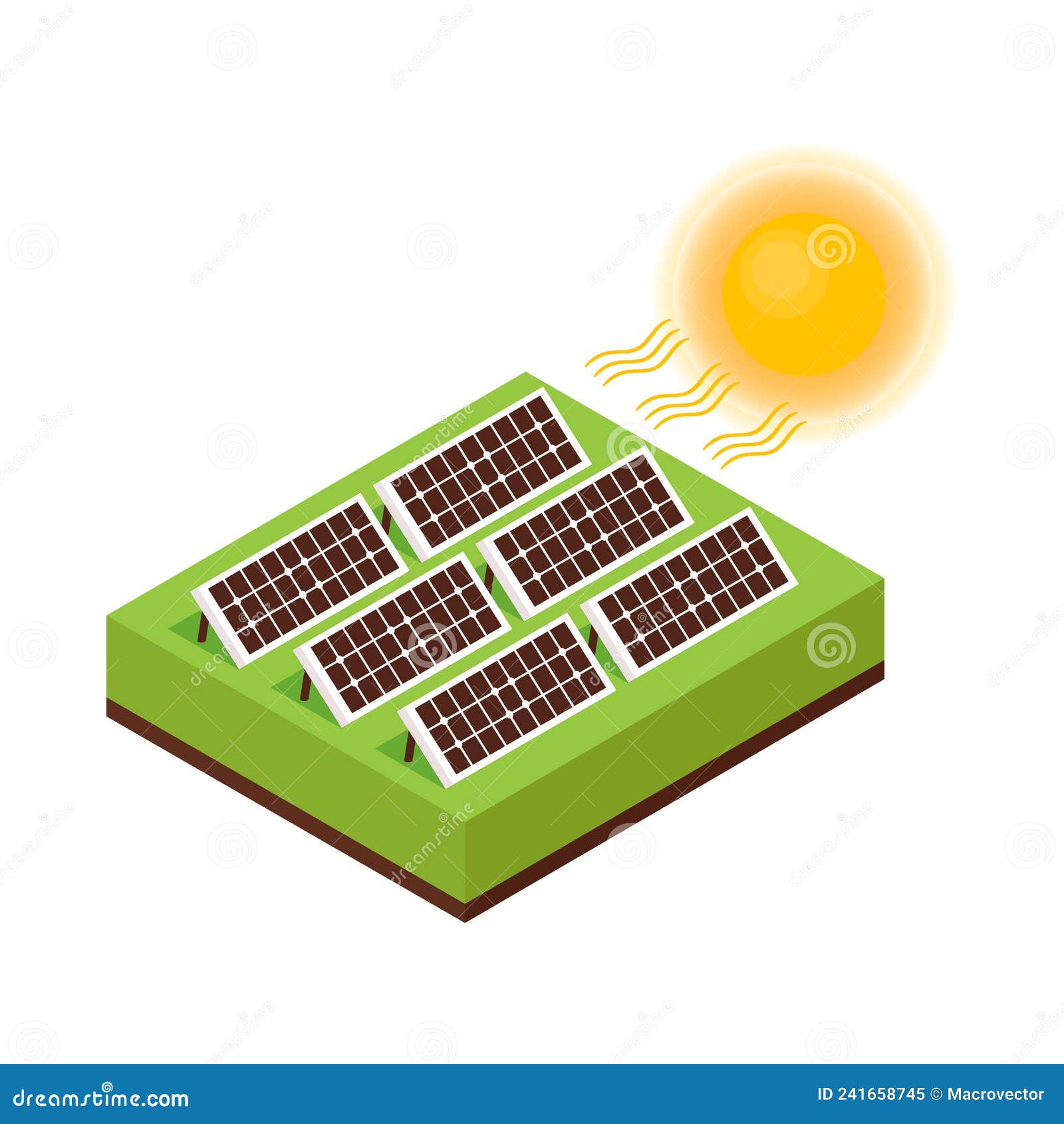 Solar Batteries Field Composition Stock Vector - Illustration of ...