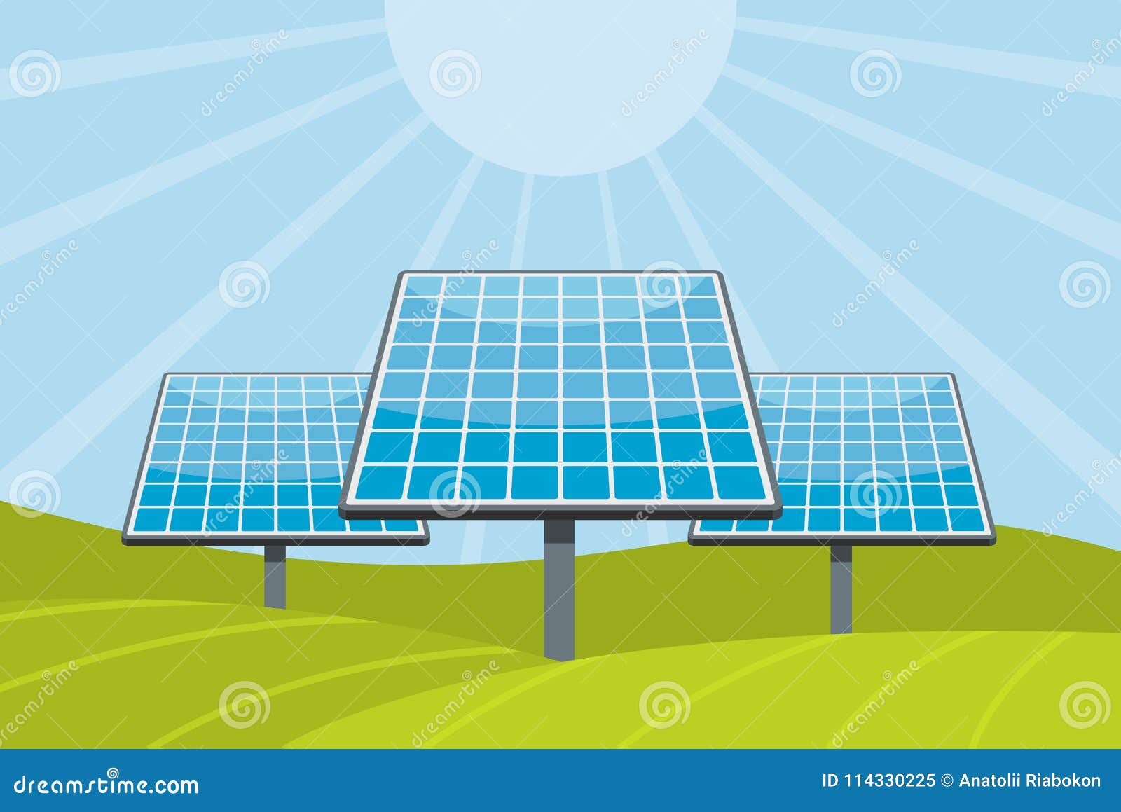 Solar Battery Concept, Flat Style Stock Vector - Illustration of energy ...