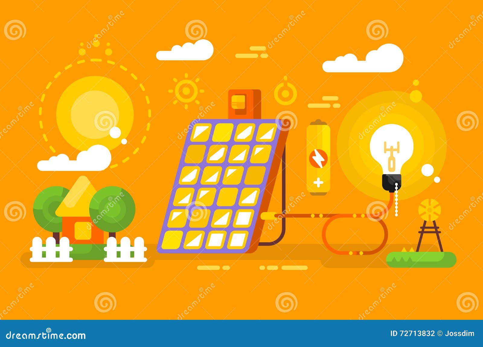 Solar Battery Design Concept Stock Vector - Illustration of ecological ...
