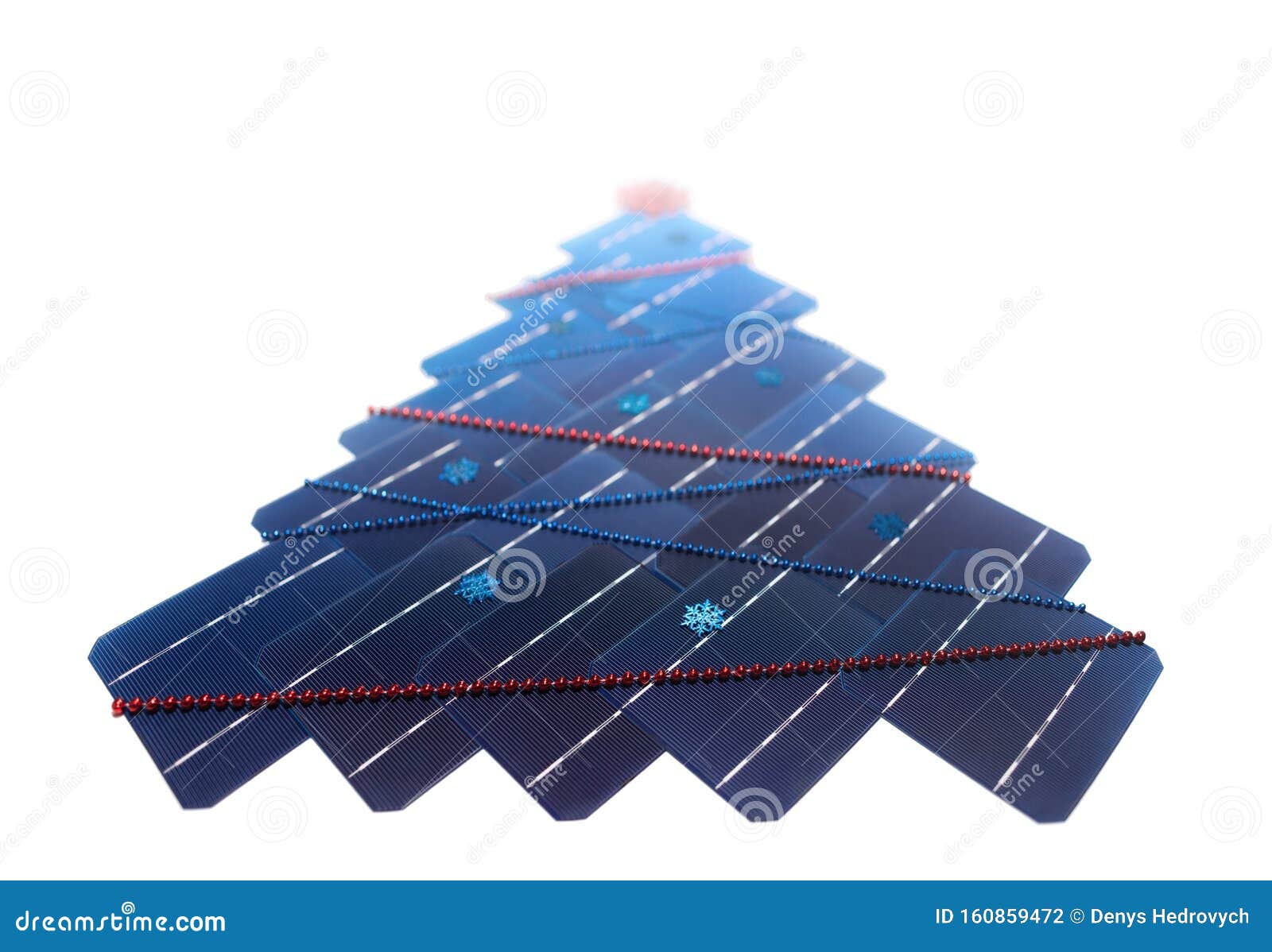 The Solar Battery in the Form of a Christmas Tree Stock Photo - Image ...