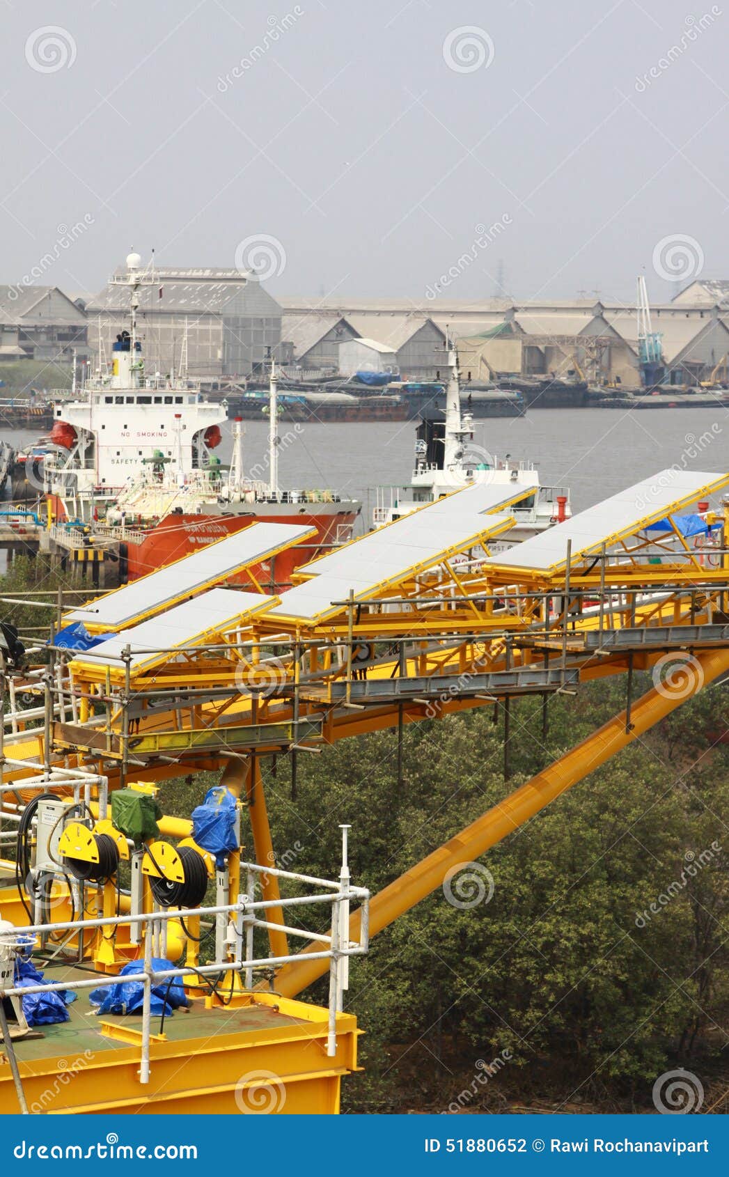 Solar Battery Panel on Oil and Gas Platform Stock Photo - Image of ...