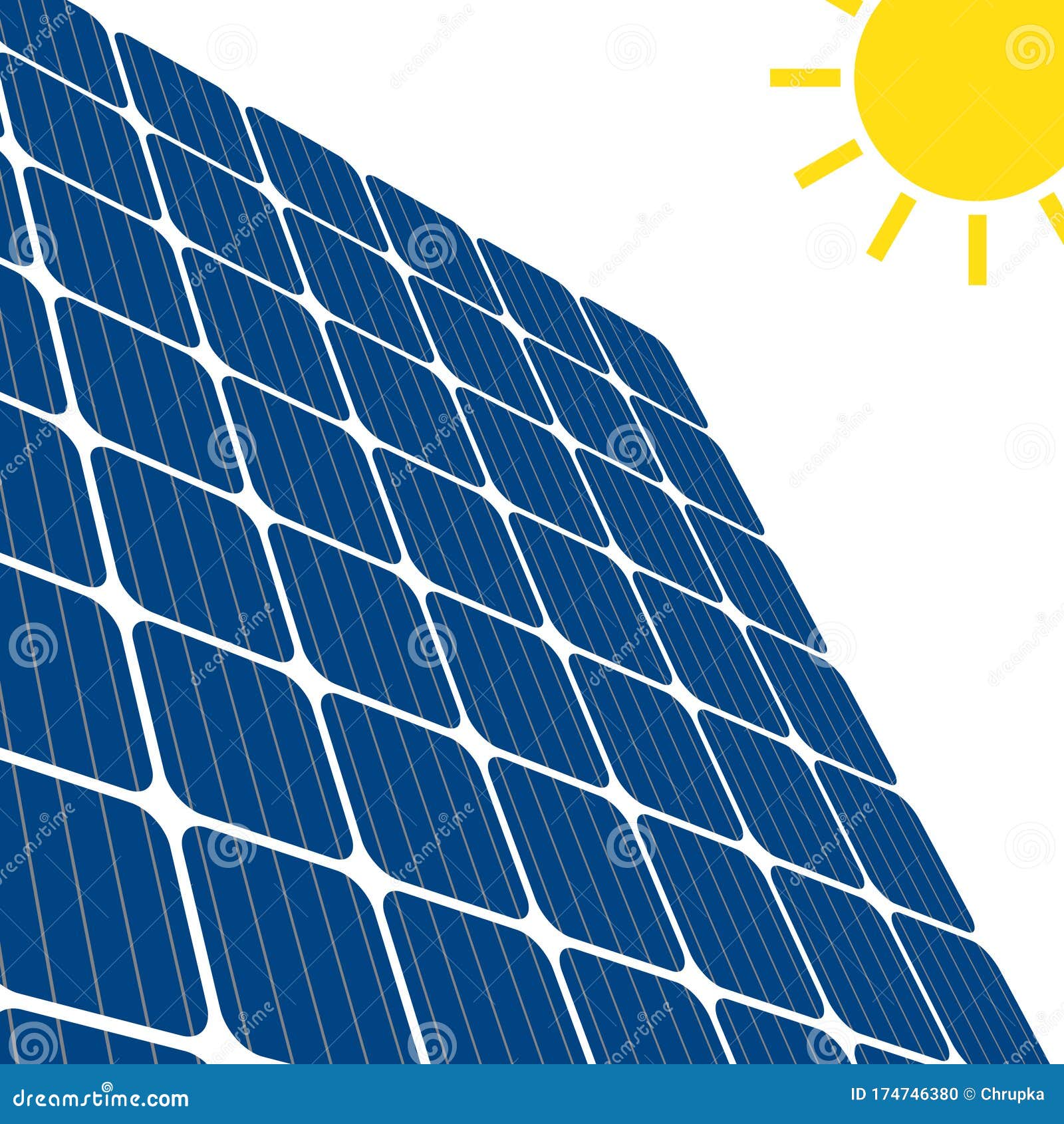 Solar battery panel stock vector. Illustration of silhouette - 174746380