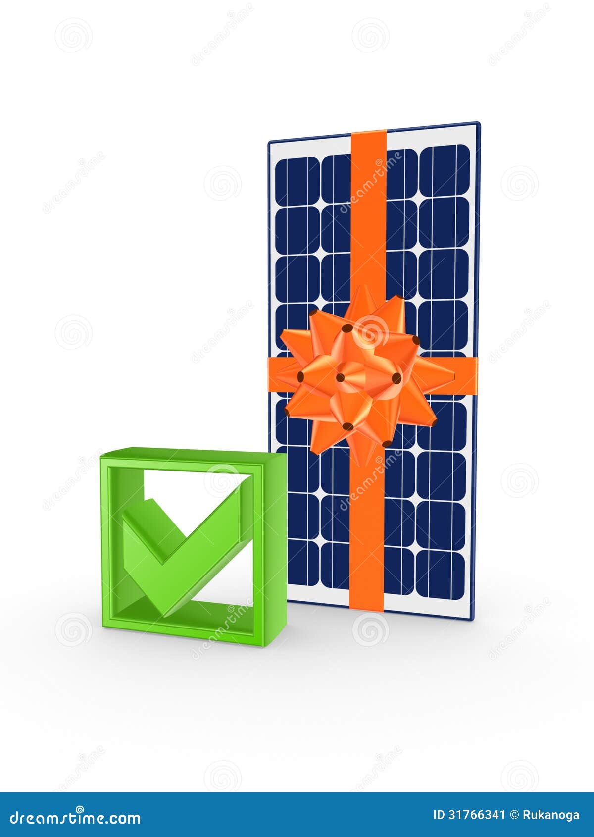 Solar Battery and Tick Mark. Stock Illustration - Illustration of ...