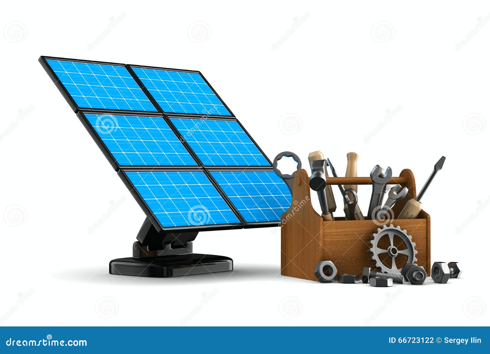 Solar Battery on White Background Stock Illustration - Illustration of ...