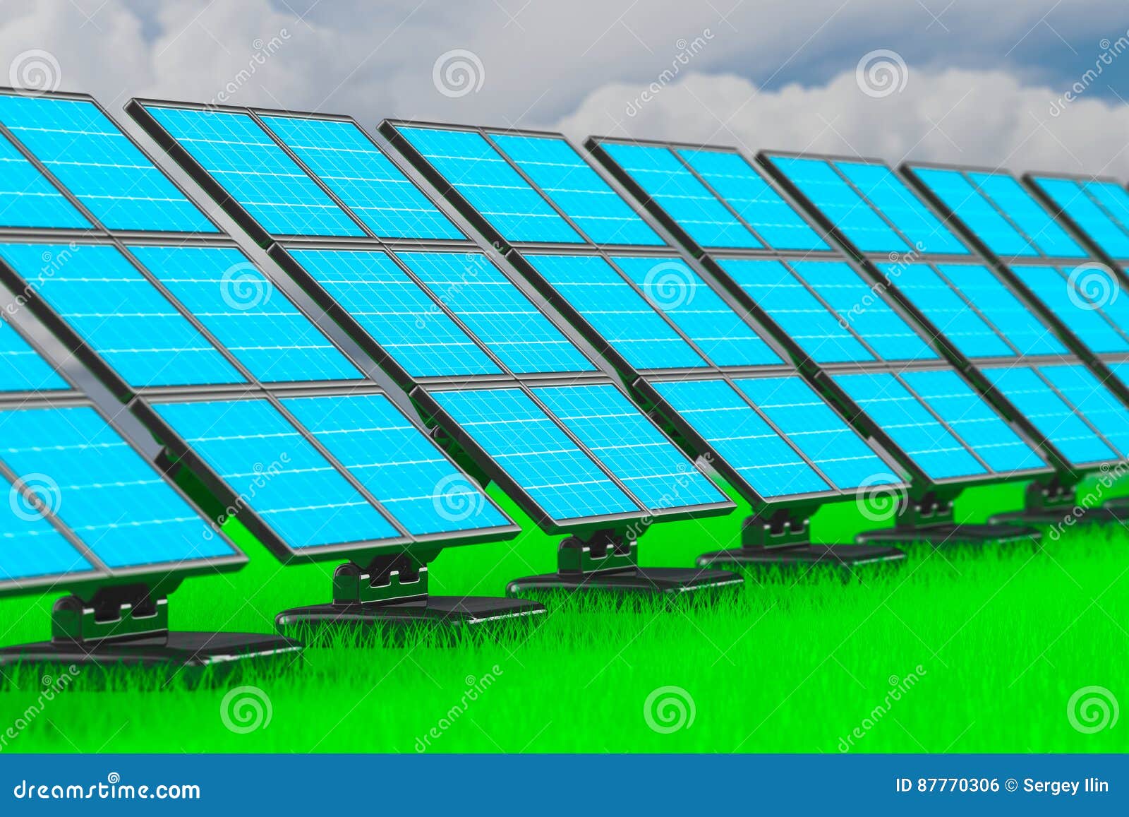 Solar Battery on White Background. 3d Stock Illustration - Illustration ...