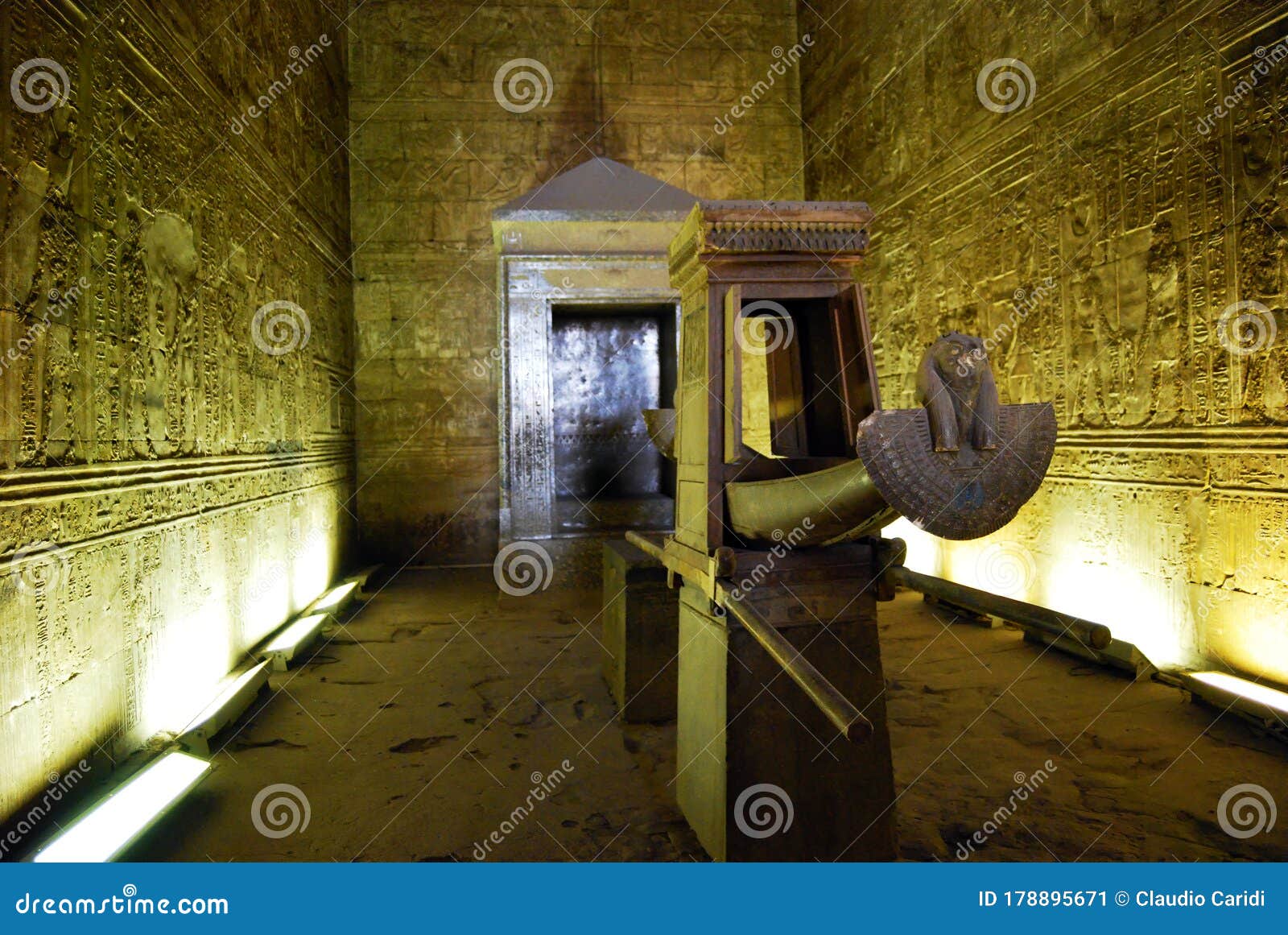The Solar Boat at the Temple of Hedfu, Egypt Stock Image - Image of ...