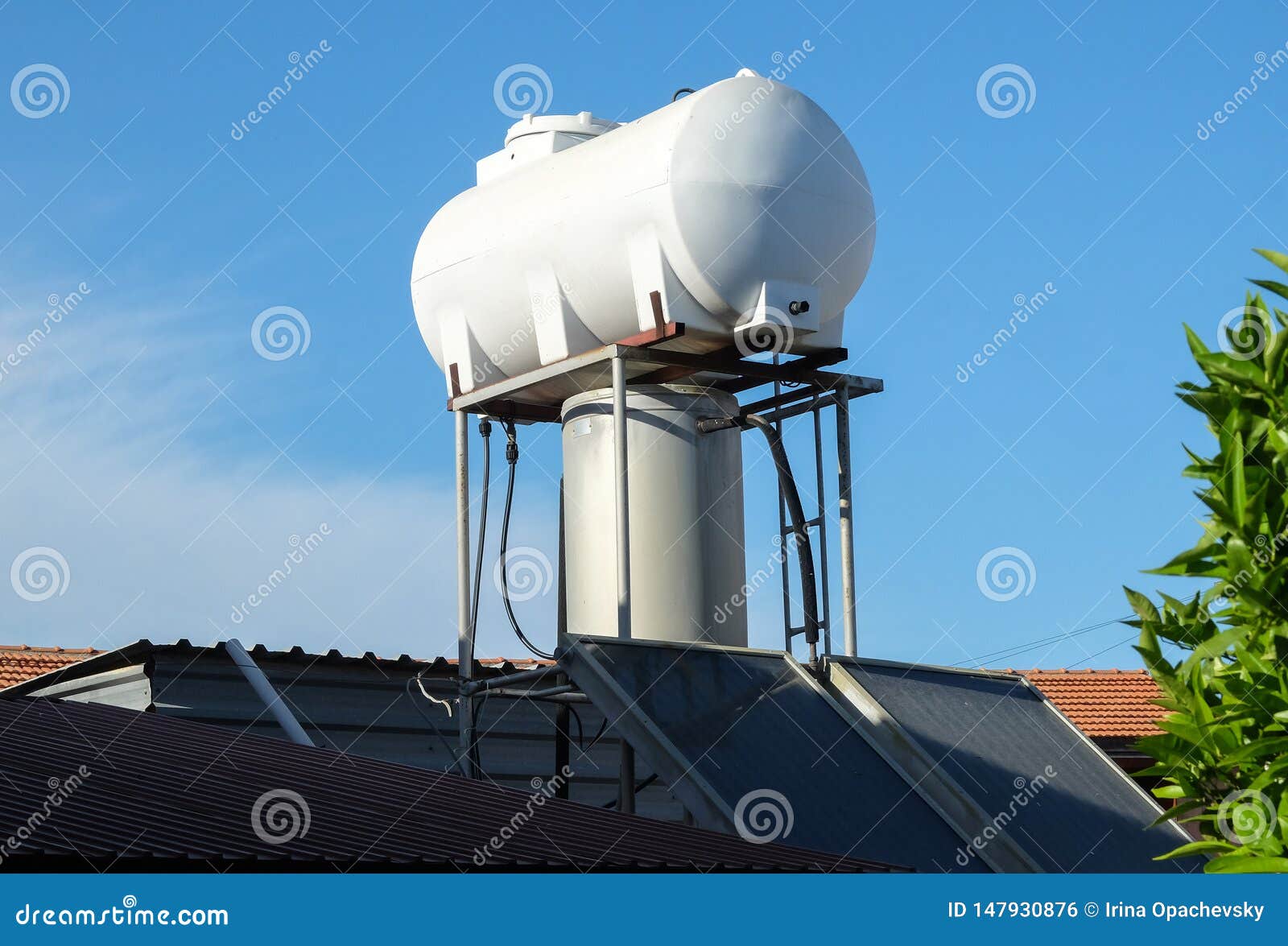 Solar Boiler on the Roof of a House Stock Photo - Image of technology ...
